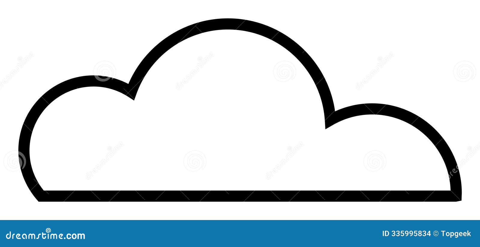 Duplicate Simple Black Line Art Cloud Symbol, Representing Storage ...