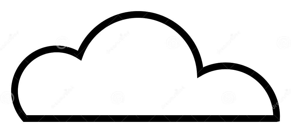 Duplicate Simple Black Line Art Cloud Symbol, Representing Storage ...