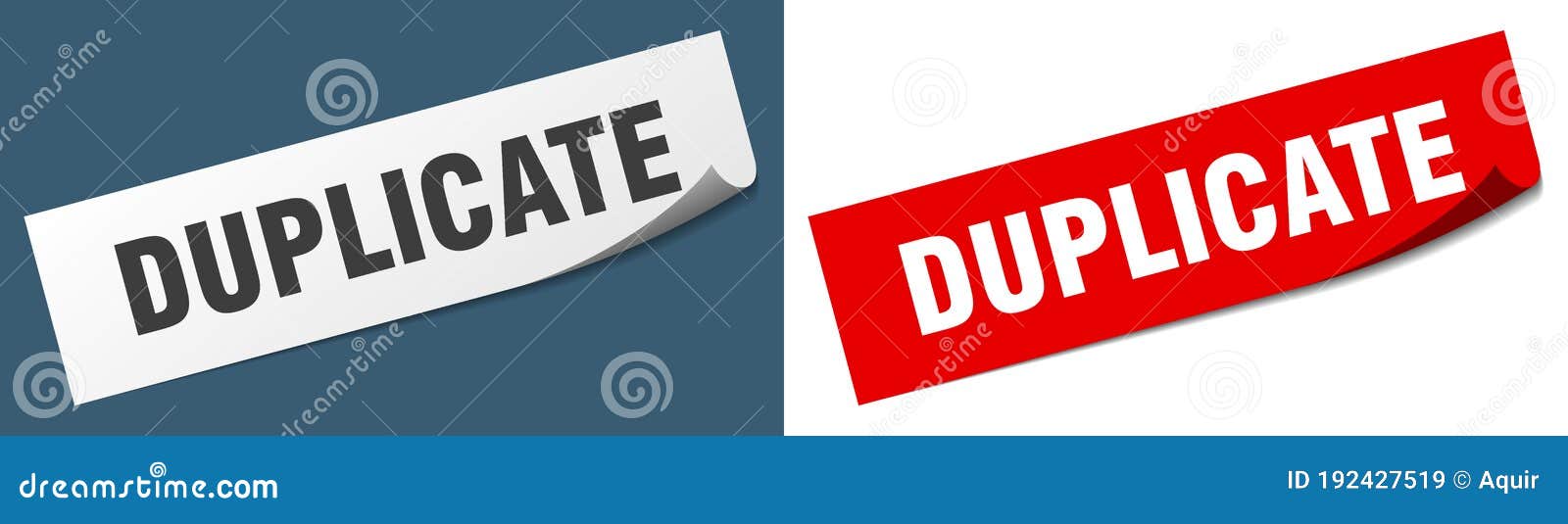 Duplicate Sticker. Duplicate Sign Set Stock Vector - Illustration of ...