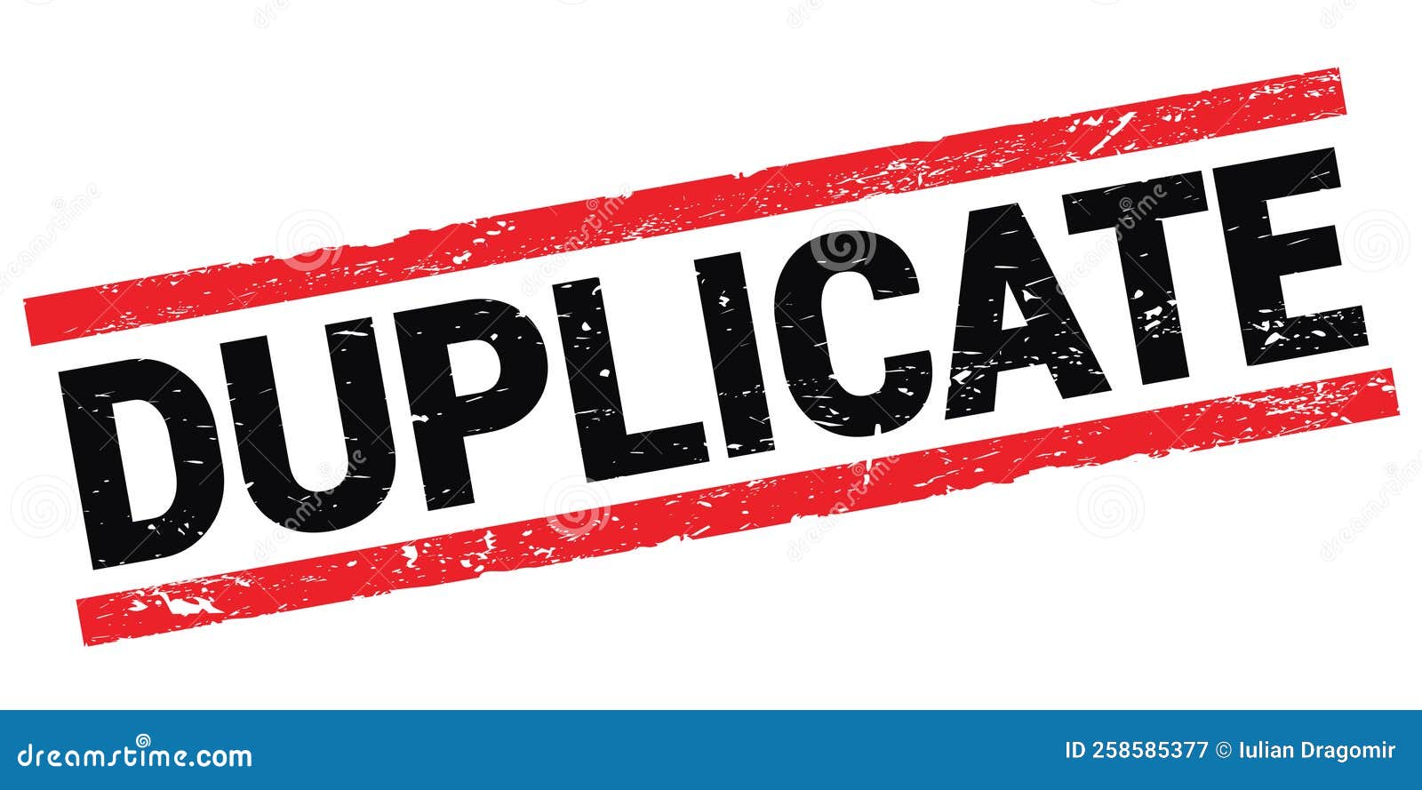 DUPLICATE Text on Black-red Rectangle Stamp Sign Stock Illustration ...