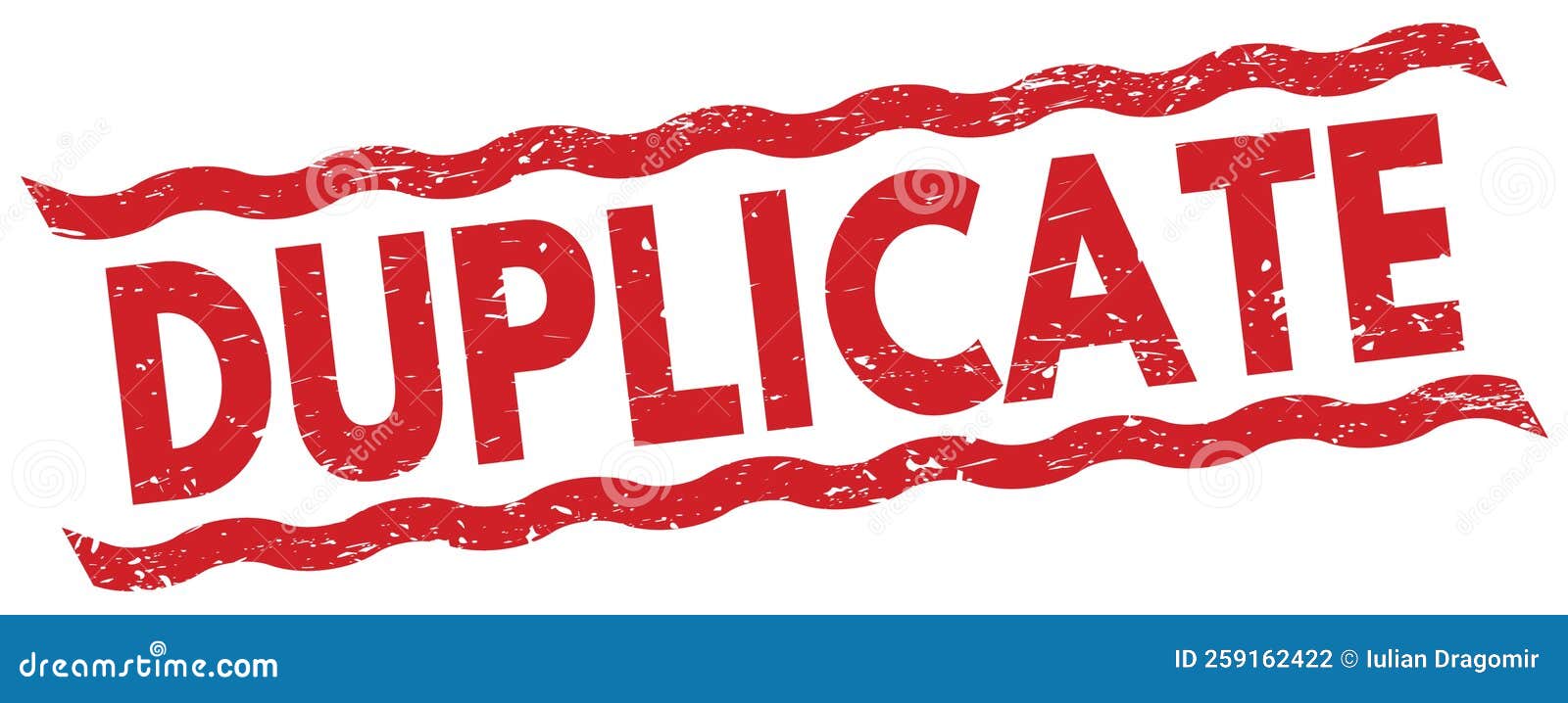 DUPLICATE Text on Red Lines Stamp Sign Stock Illustration ...