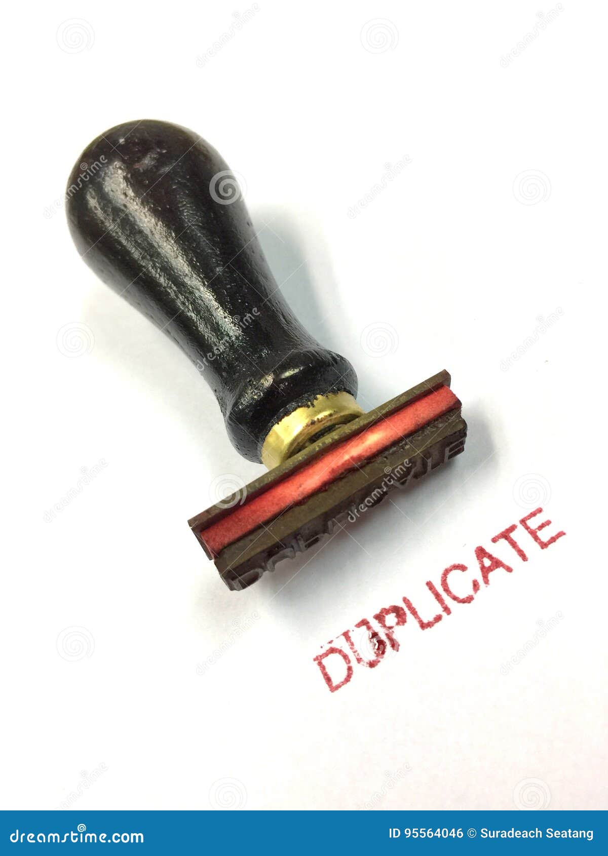 Duplicate Text Rubber Stamp Stock Photo - Image of handle, permission ...