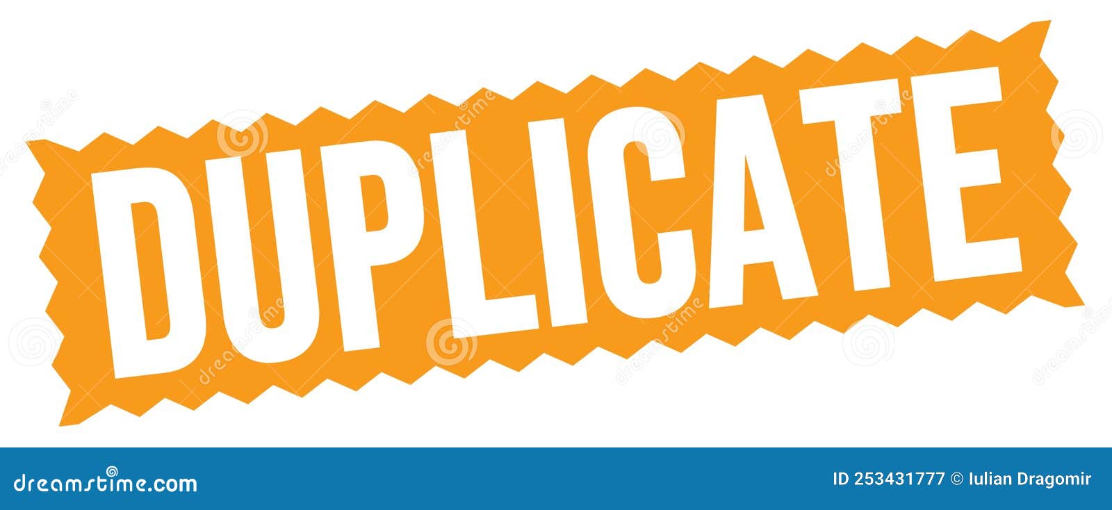 DUPLICATE Text Written on Orange Stamp Sign Stock Illustration ...