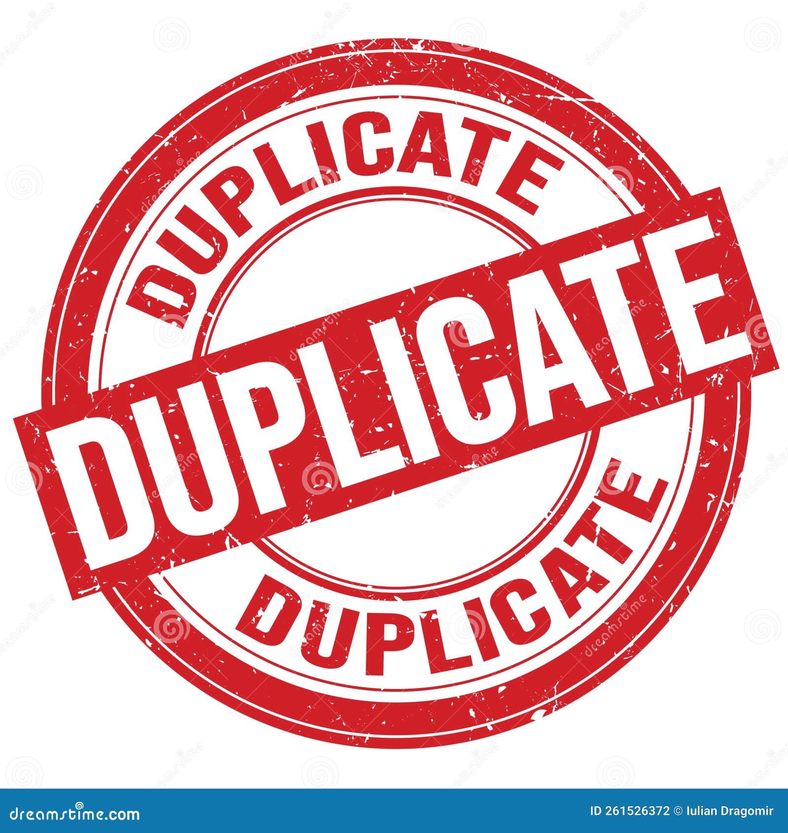 DUPLICATE Written Word On Red Stamp Sign Stock Image | CartoonDealer ...
