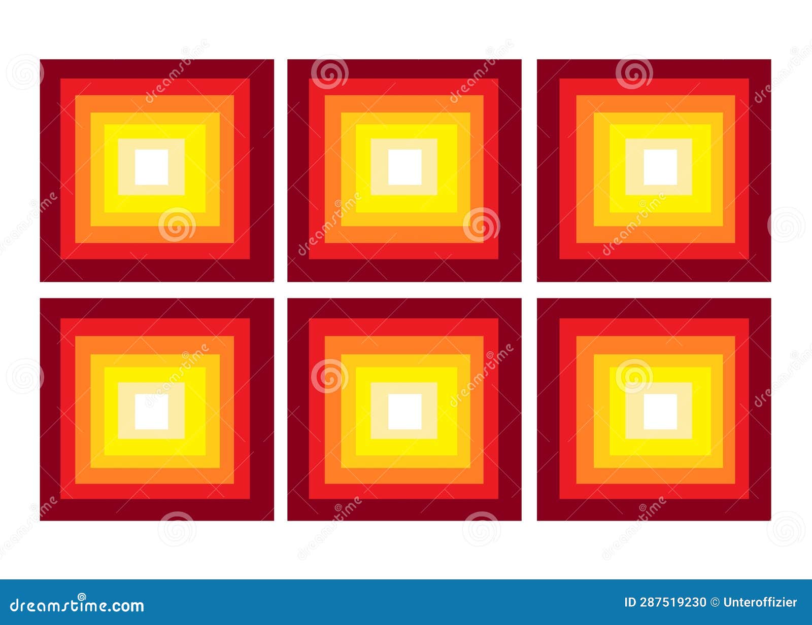 Duplicates of Stacking Squares of Gradating Colours from Bright Red To ...