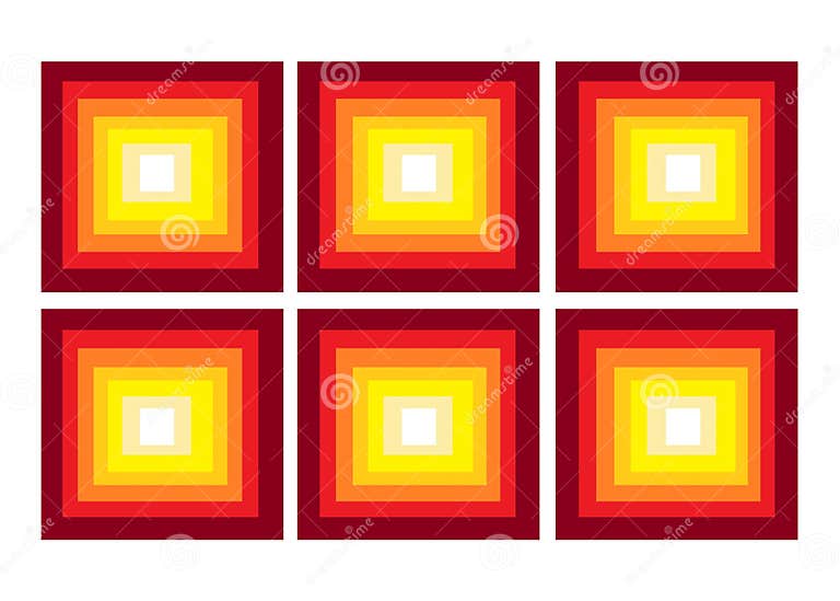 Duplicates of Stacking Squares of Gradating Colours from Bright Red To ...