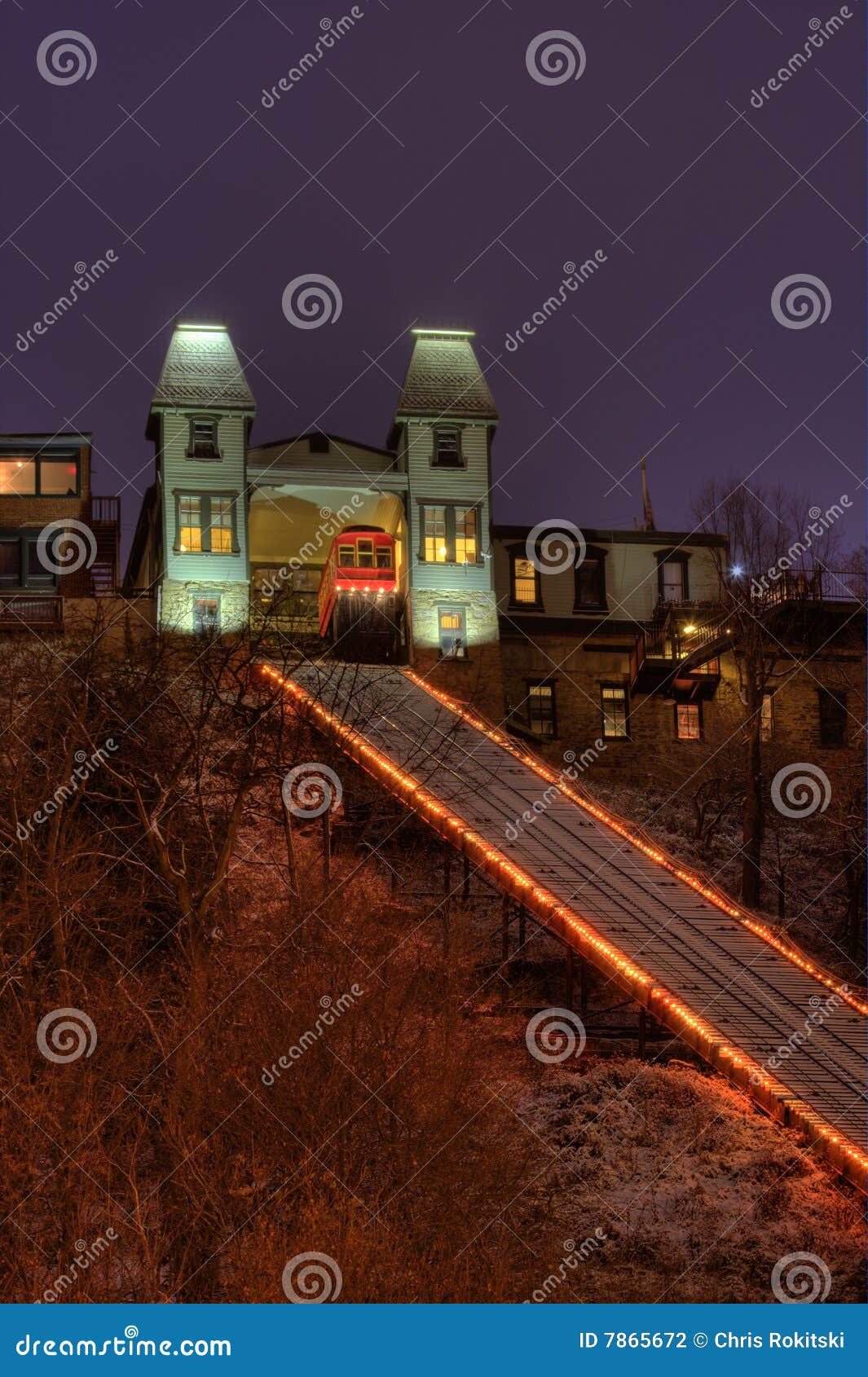 Duquesne Incline stock photo. Image of snow, historical - 7865672