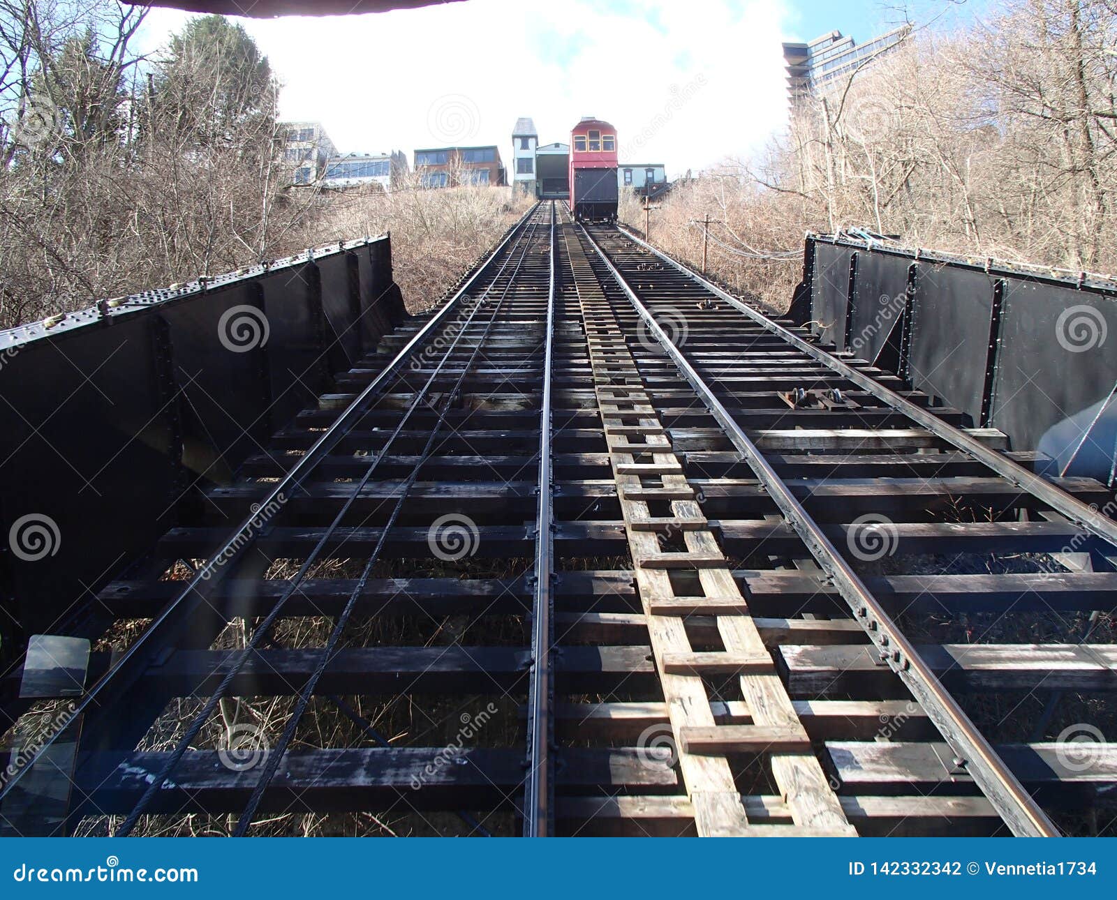 Duquesne Incline Pittsburgh PA Stock Photo - Image of track, cars ...