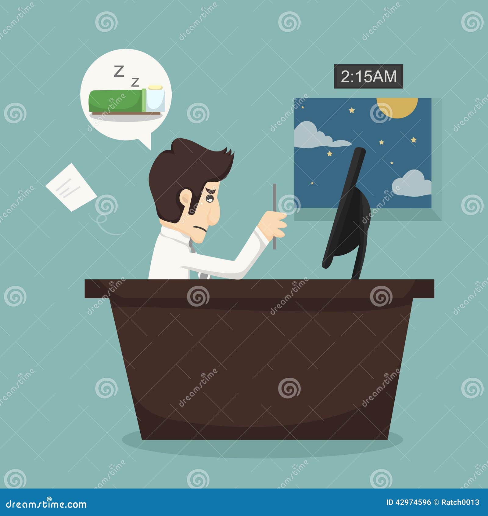 Dur Labeur D'homme D'affaires Illustration de Vecteur - Illustration du ...