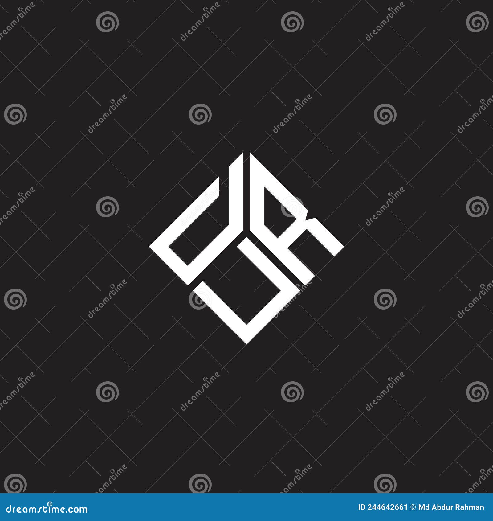 DUR Letter Logo Design on Black Background. DUR Creative Initials ...