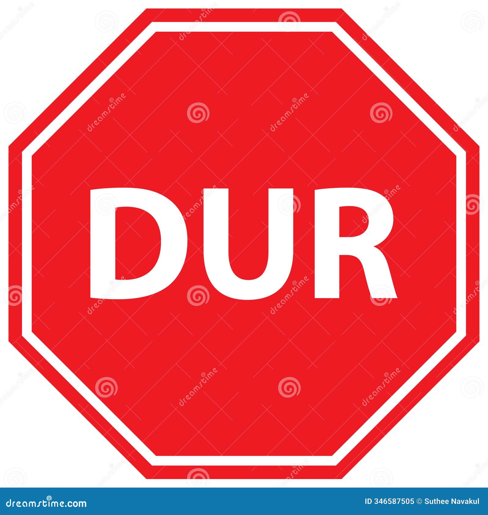 DUR Turkish Stop Sign. Traffic Warning Symbol. Stop Sign in Turkish ...