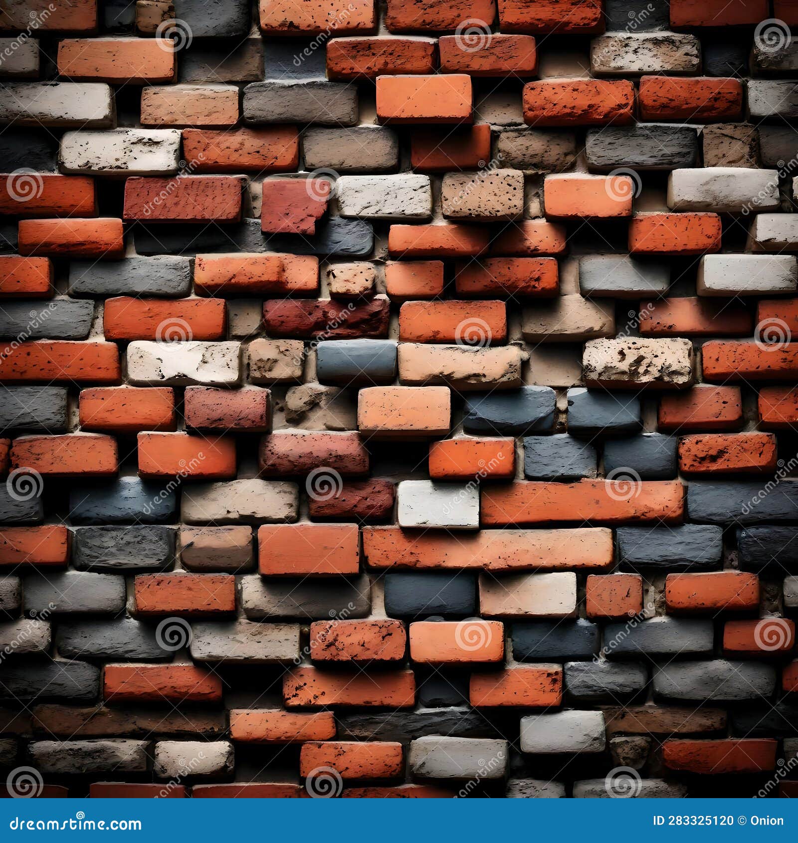Brick Wall in Different Tones - Ai Generated Image Stock Illustration ...