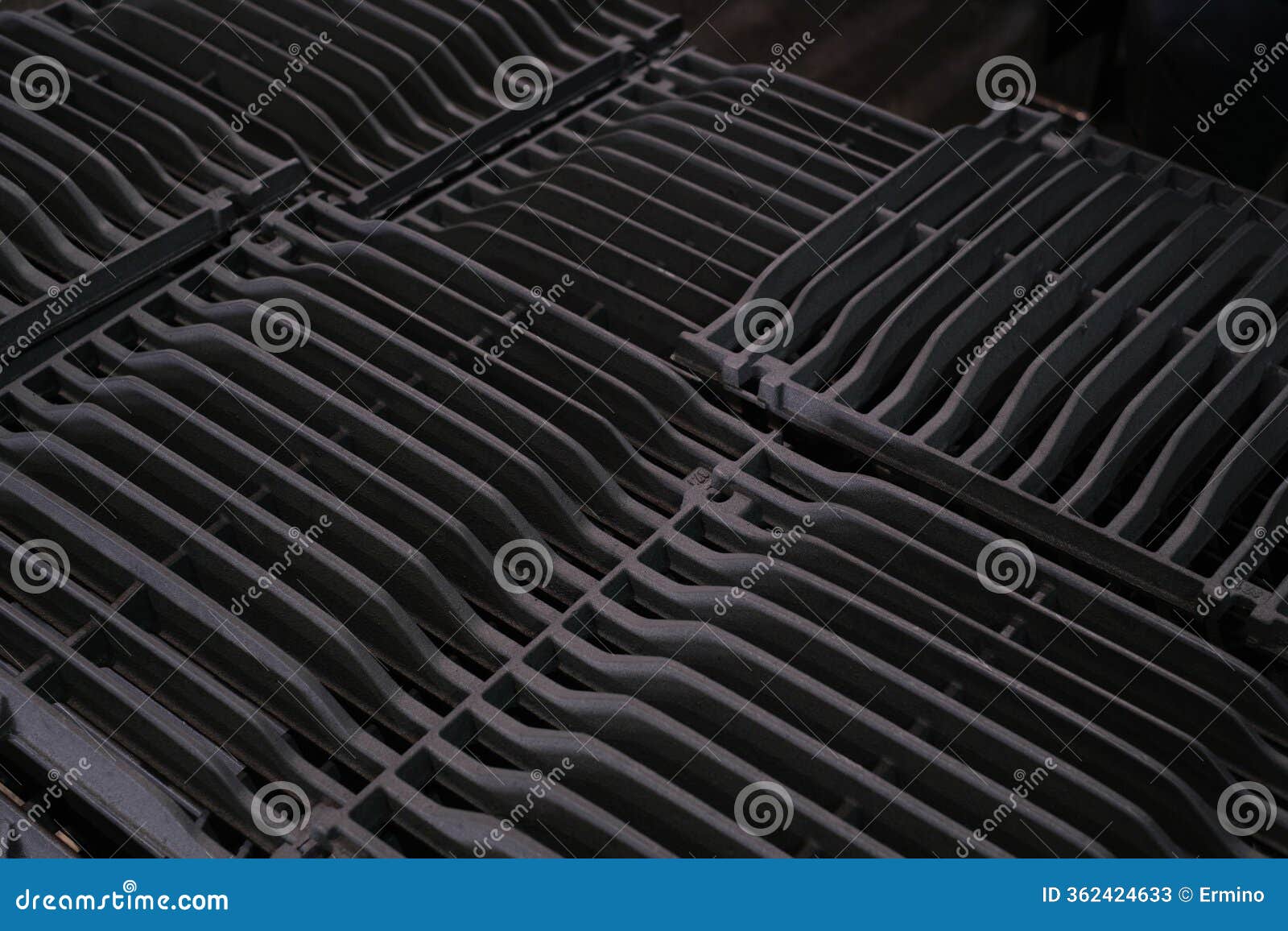 Close Up of Stacked Dark Gray Metal Grating Panels Industrial Texture ...