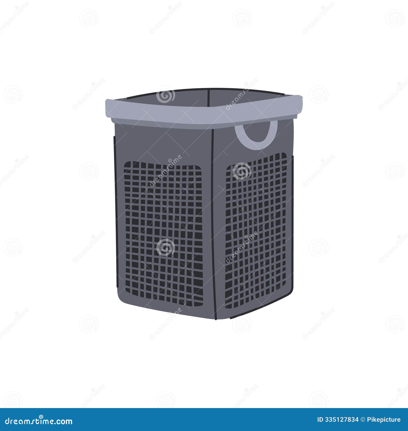 Durable Laundry Basket Plastic Cartoon Vector Illustration Stock ...