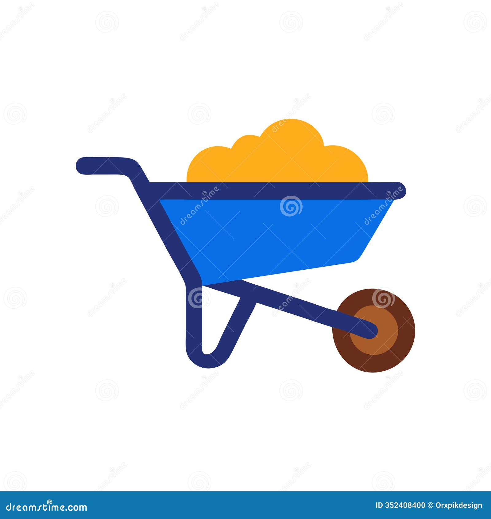 Durable Wheelbarrow Design for Construction Stock Illustration ...