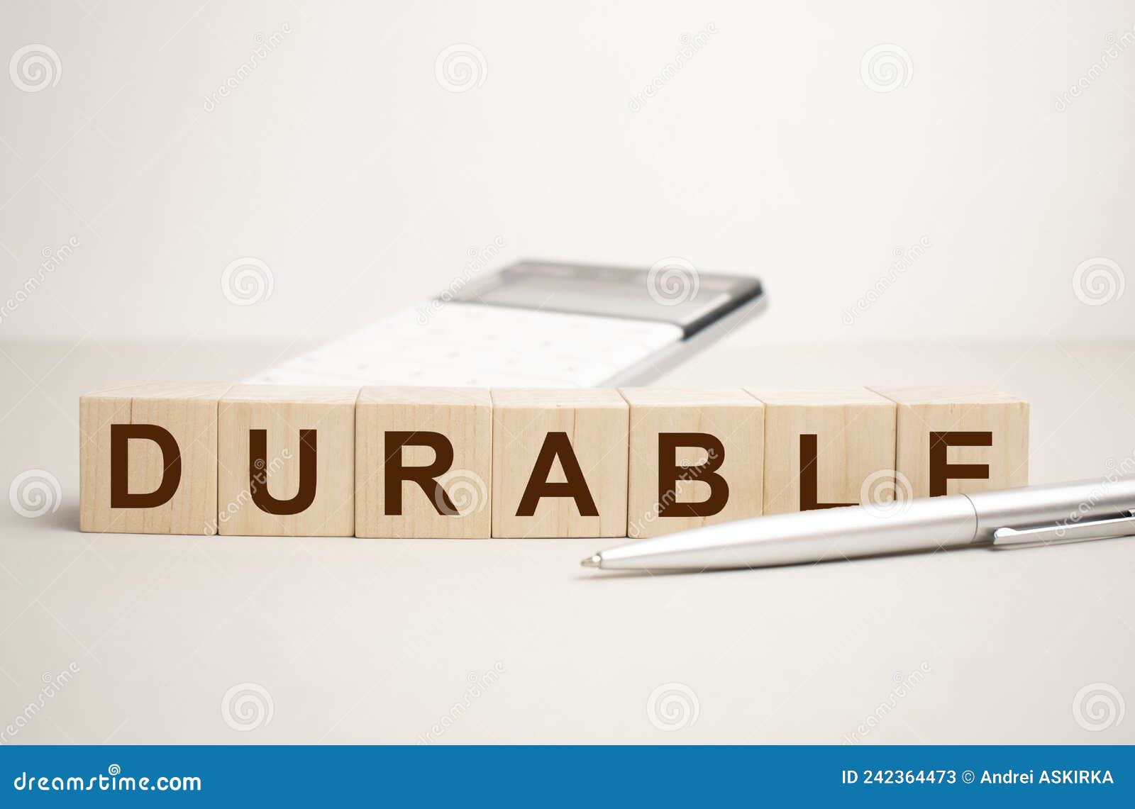 DURABLE Word Made with Building Blocks Isolated on White Stock Image ...