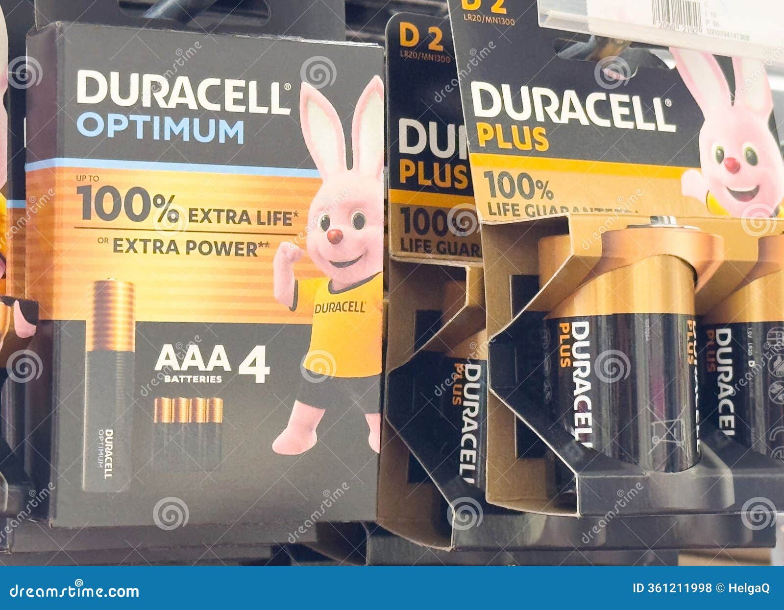 Duracell Batteries Display With Energizer Bunny Mascot For Aaa And D ...