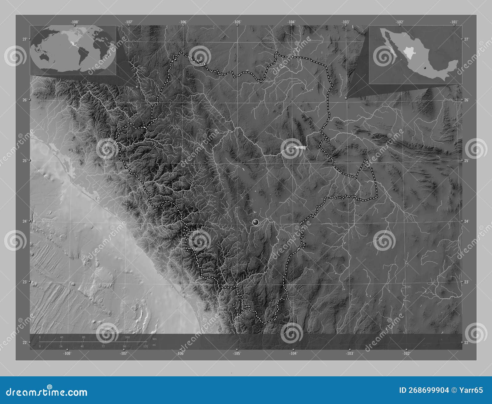 Durango, Mexico. Grayscale. Capital Stock Illustration - Illustration ...