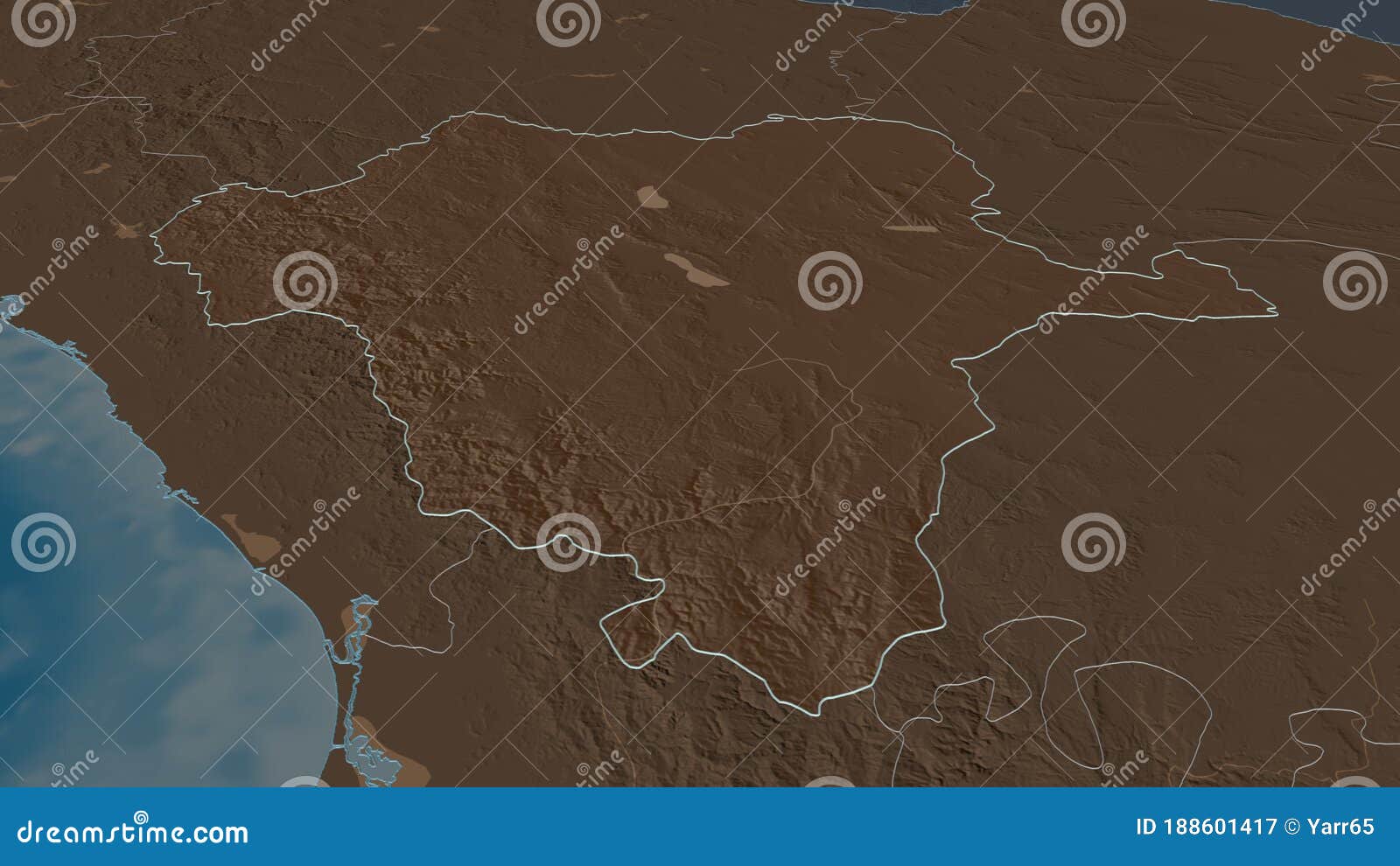 Durango, Mexico - Outlined. Administrative Stock Illustration ...