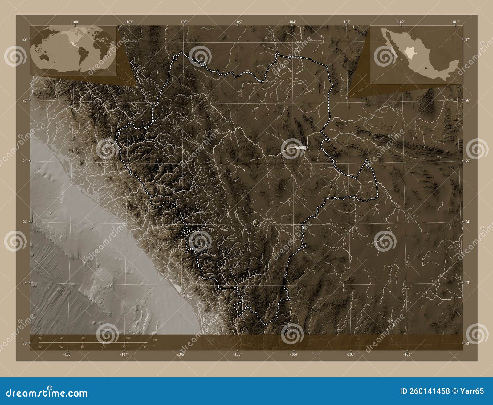Durango, Mexico. Sepia. Capital Stock Illustration - Illustration of ...