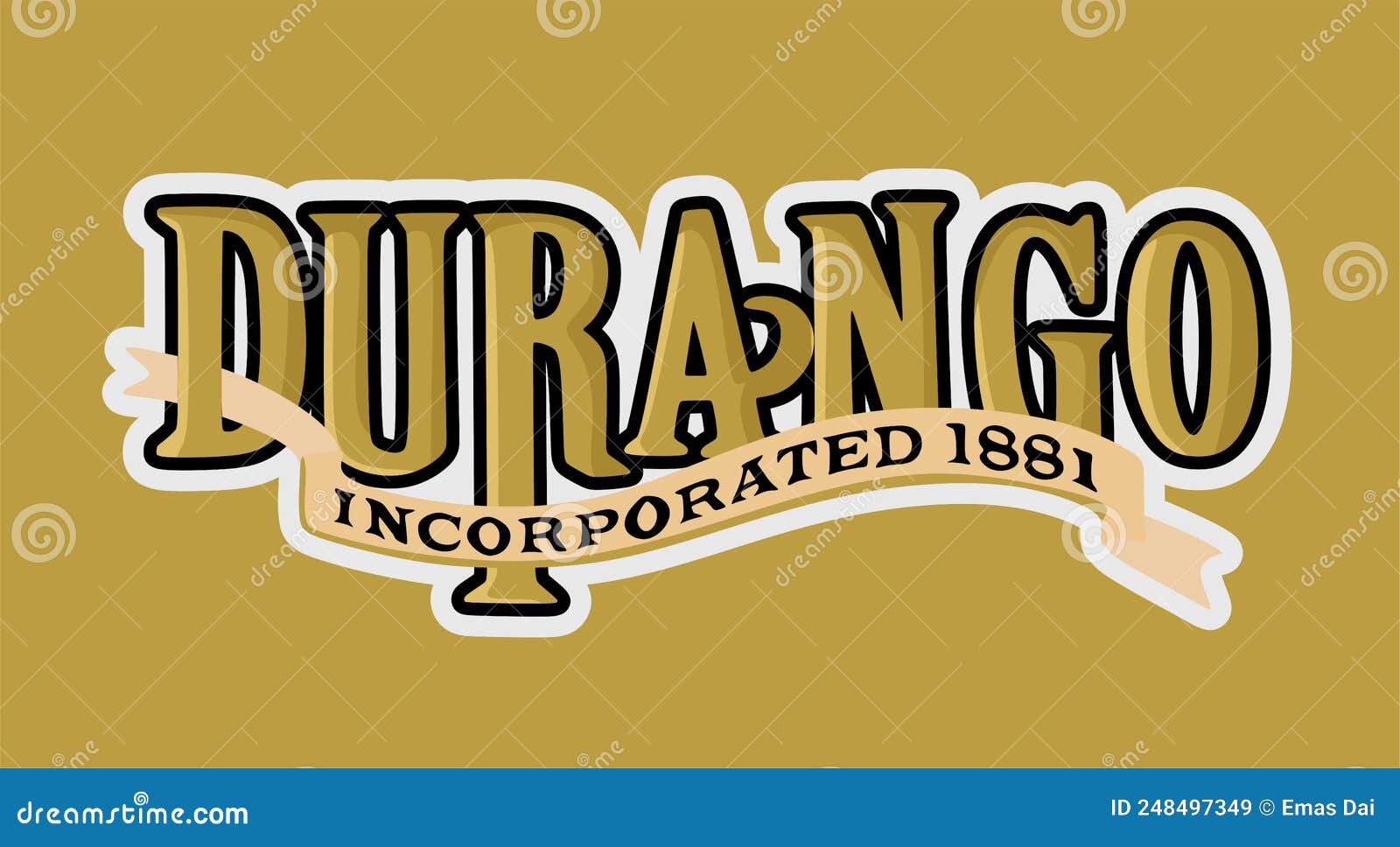 Durango on a Yellow Background Stock Vector - Illustration of landscape ...