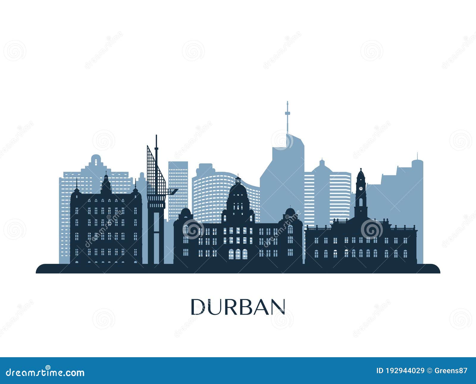 Durban Skyline Silhouette. Cartoon Vector | CartoonDealer.com #293673505