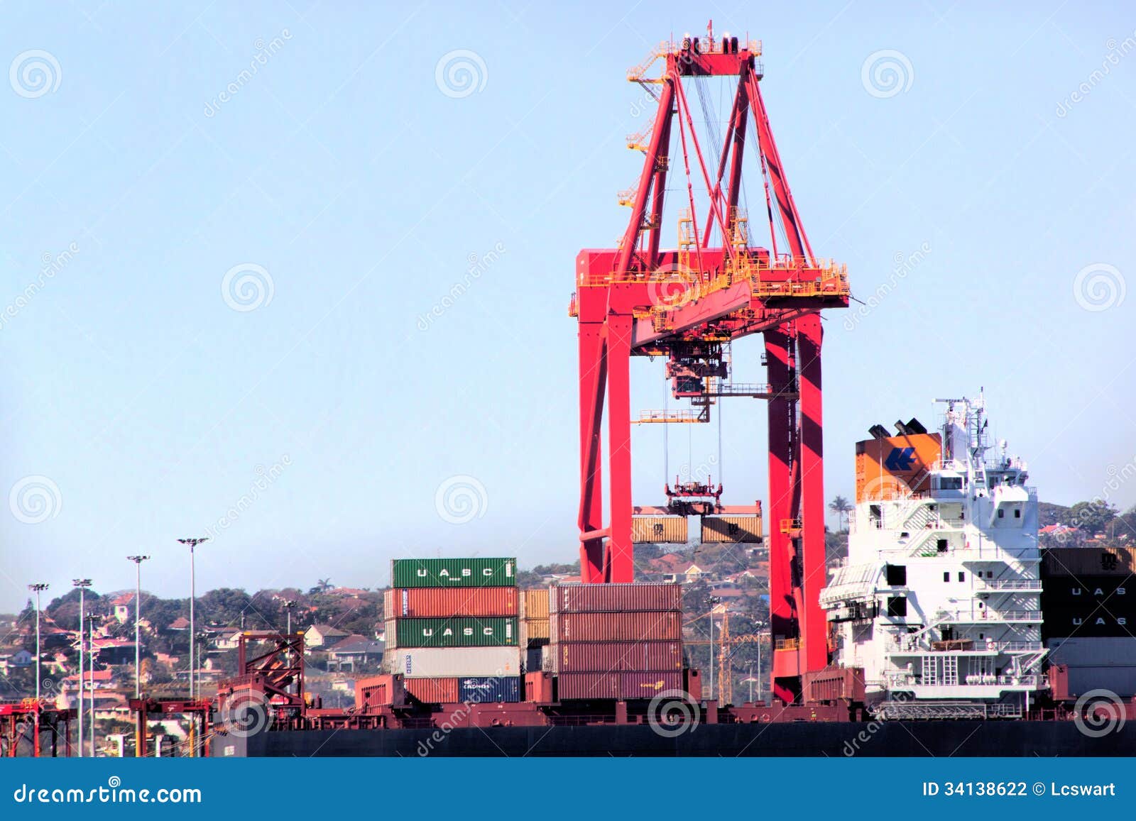 Durban South Africa Container Crane Loading Ship in Harbor Editorial ...