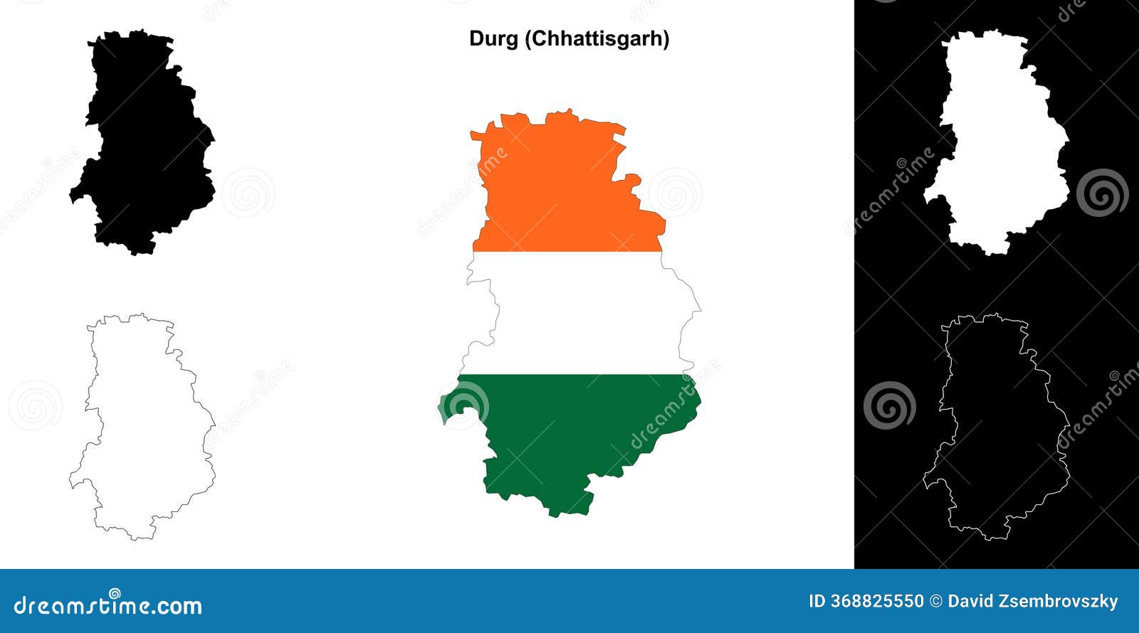 Durg District Chhattisgarh State, Division, Republic Of India Map ...