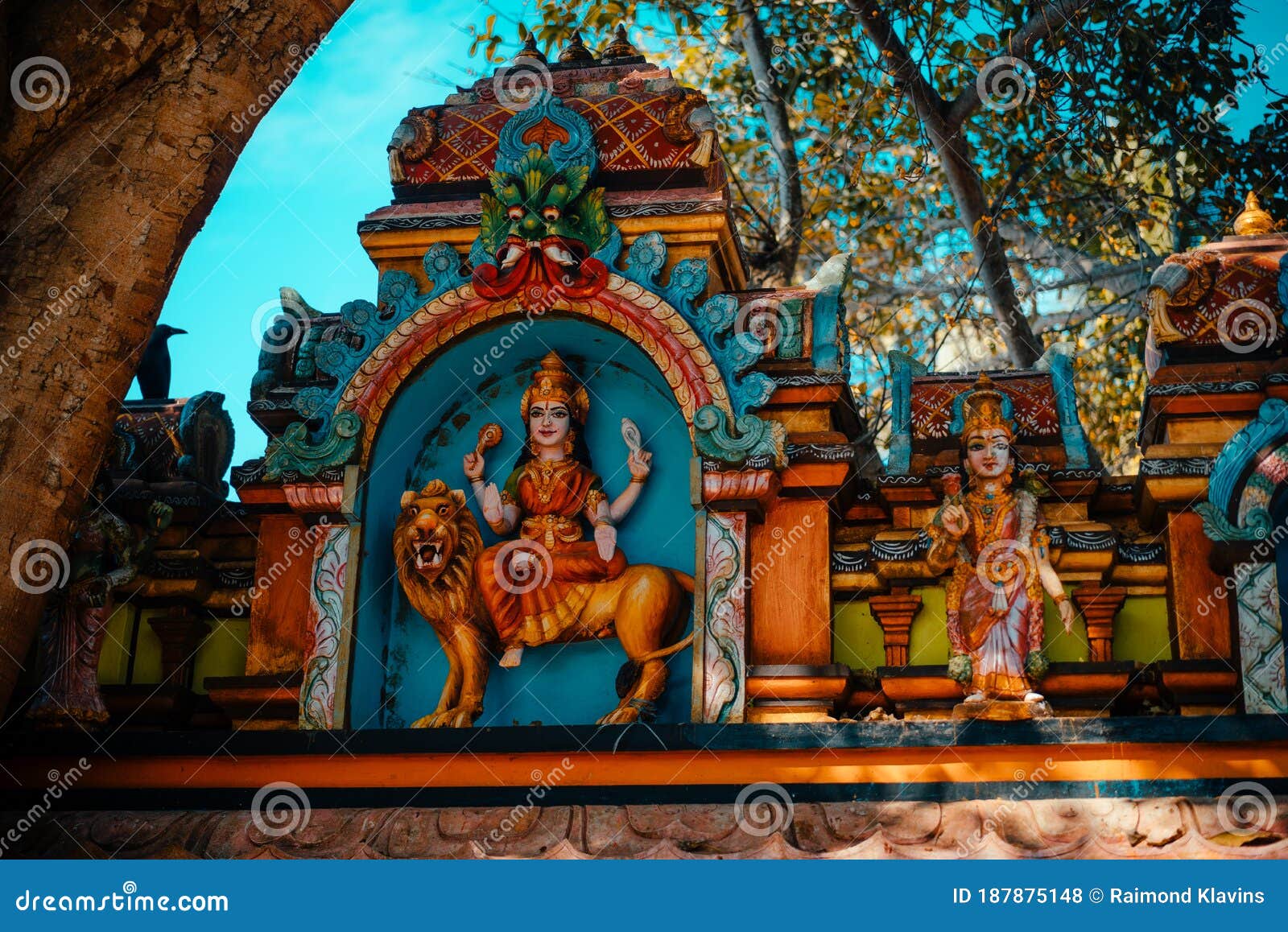 Durga Ancient Indian Architecture at Temple in Kerala India Stock Photo ...