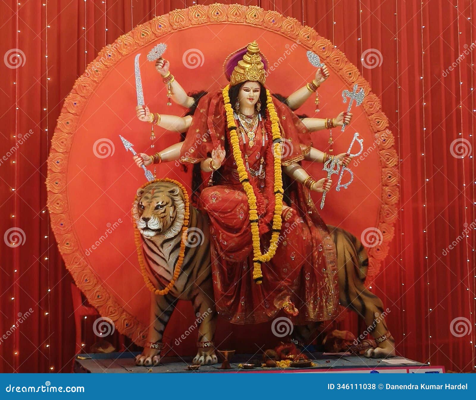 Durga Devi, Goddess Idol for Navratri Puja. Stock Photo - Image of puja ...