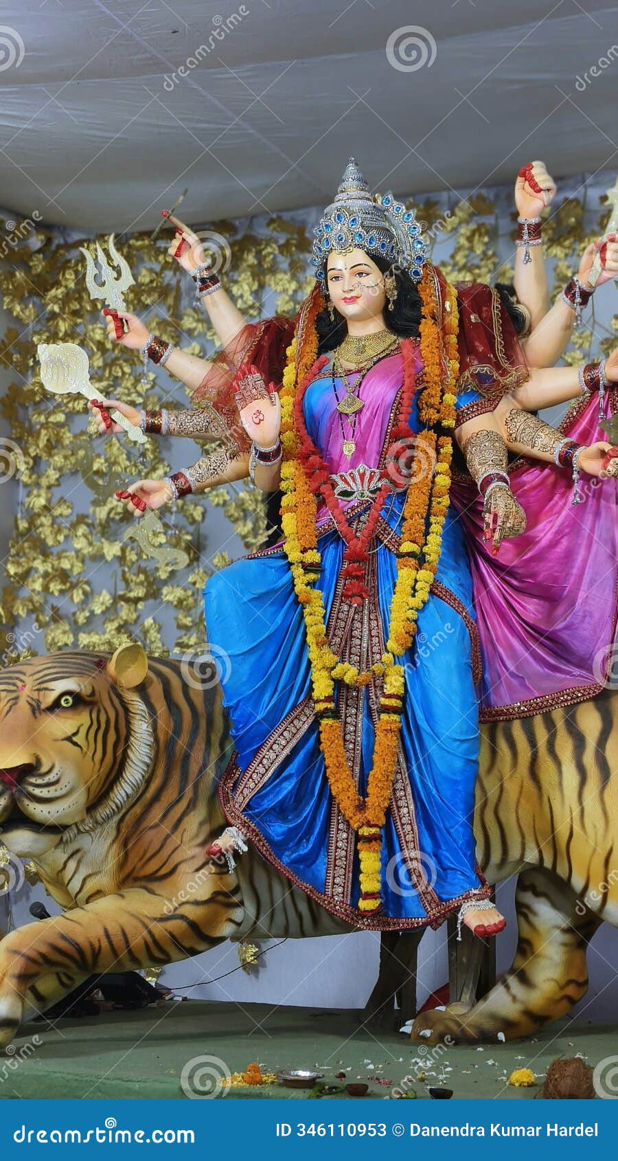 Durga Devi, Goddess Idol for Navratri Puja. Stock Image - Image of devi ...