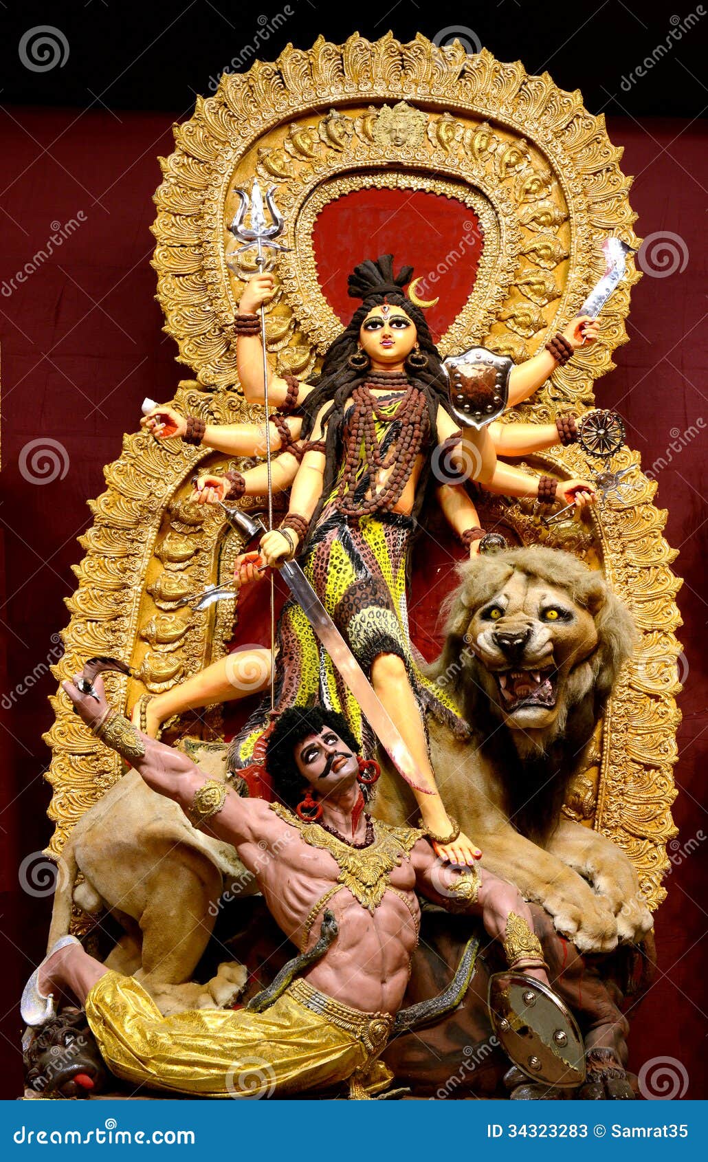 Durga Idol stock image. Image of tradition, attractive - 34323283