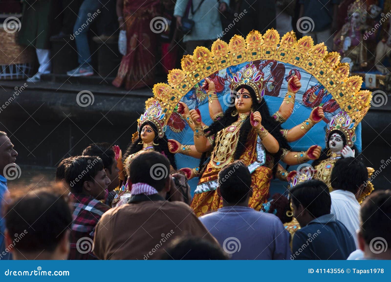 Durga immersion editorial photo. Image of custom, artisan - 41143556