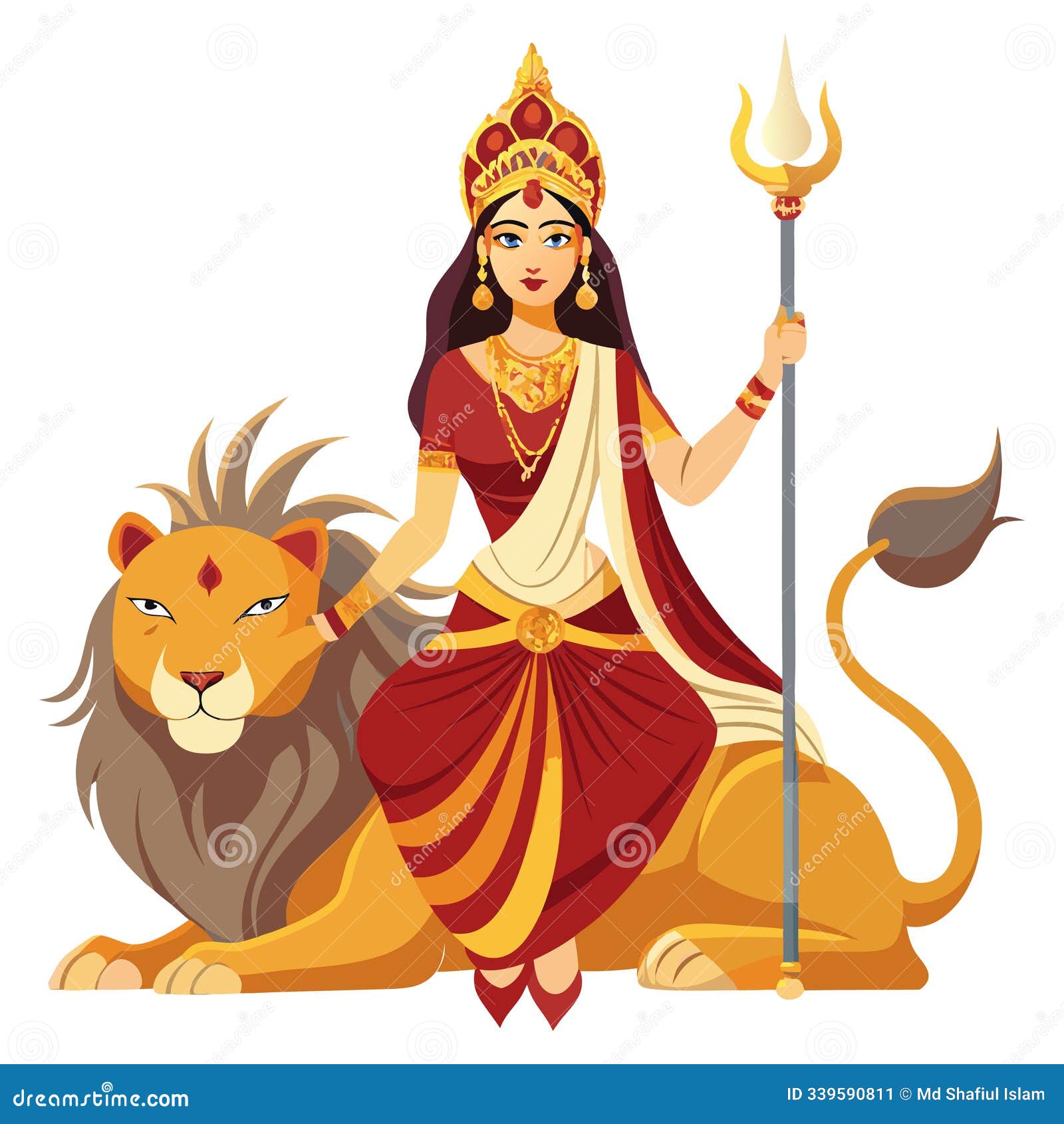 Durga Ma Vector Illustration. Durga Puja Special Vector Design 16 Stock ...
