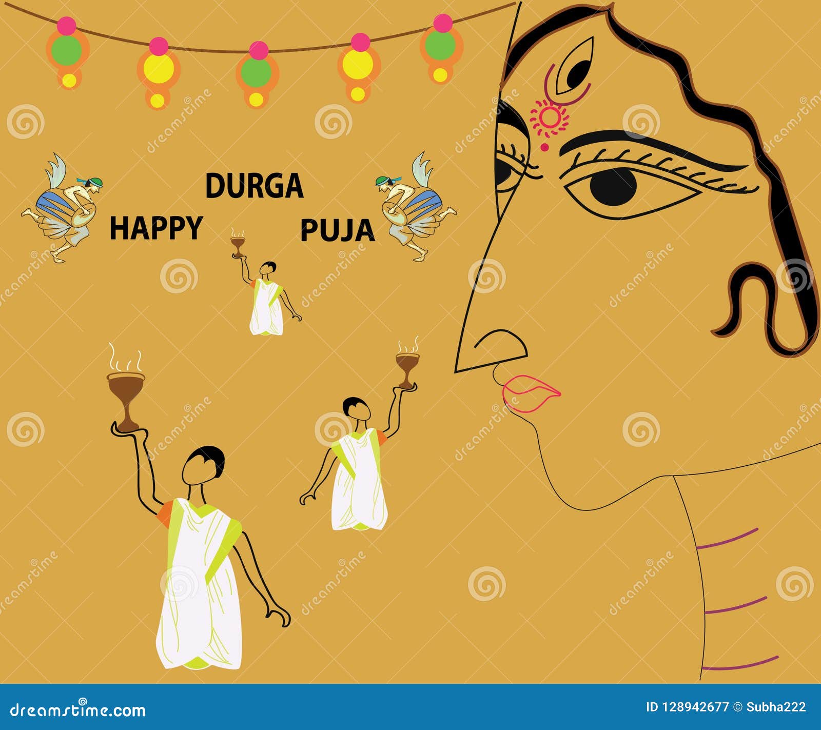 Creative Maa Durga Illustration For Navratri Festival Cartoon Vector ...