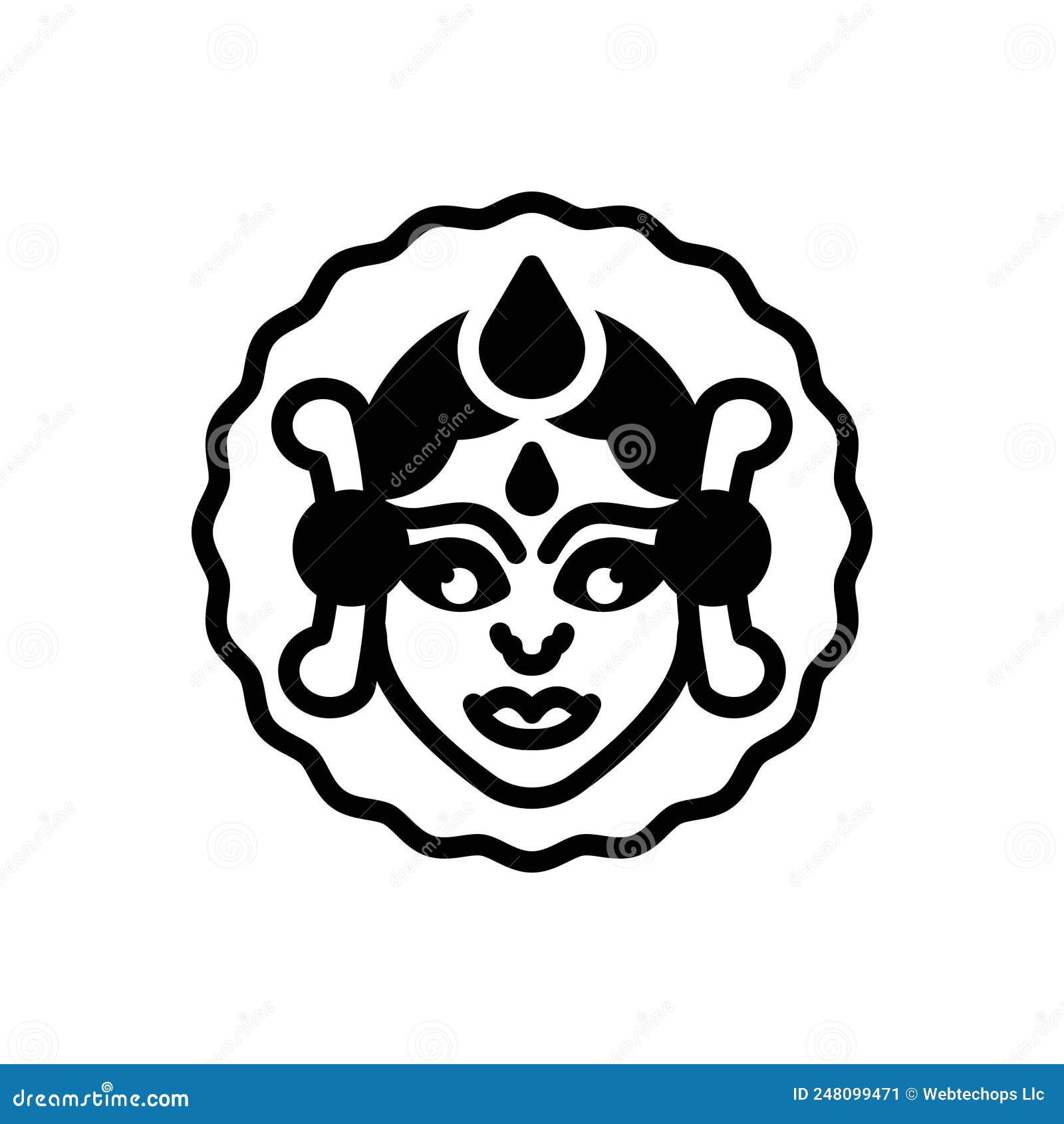 Black Solid Icon for Durga Puja, Goddness Durga and Navratri Stock ...