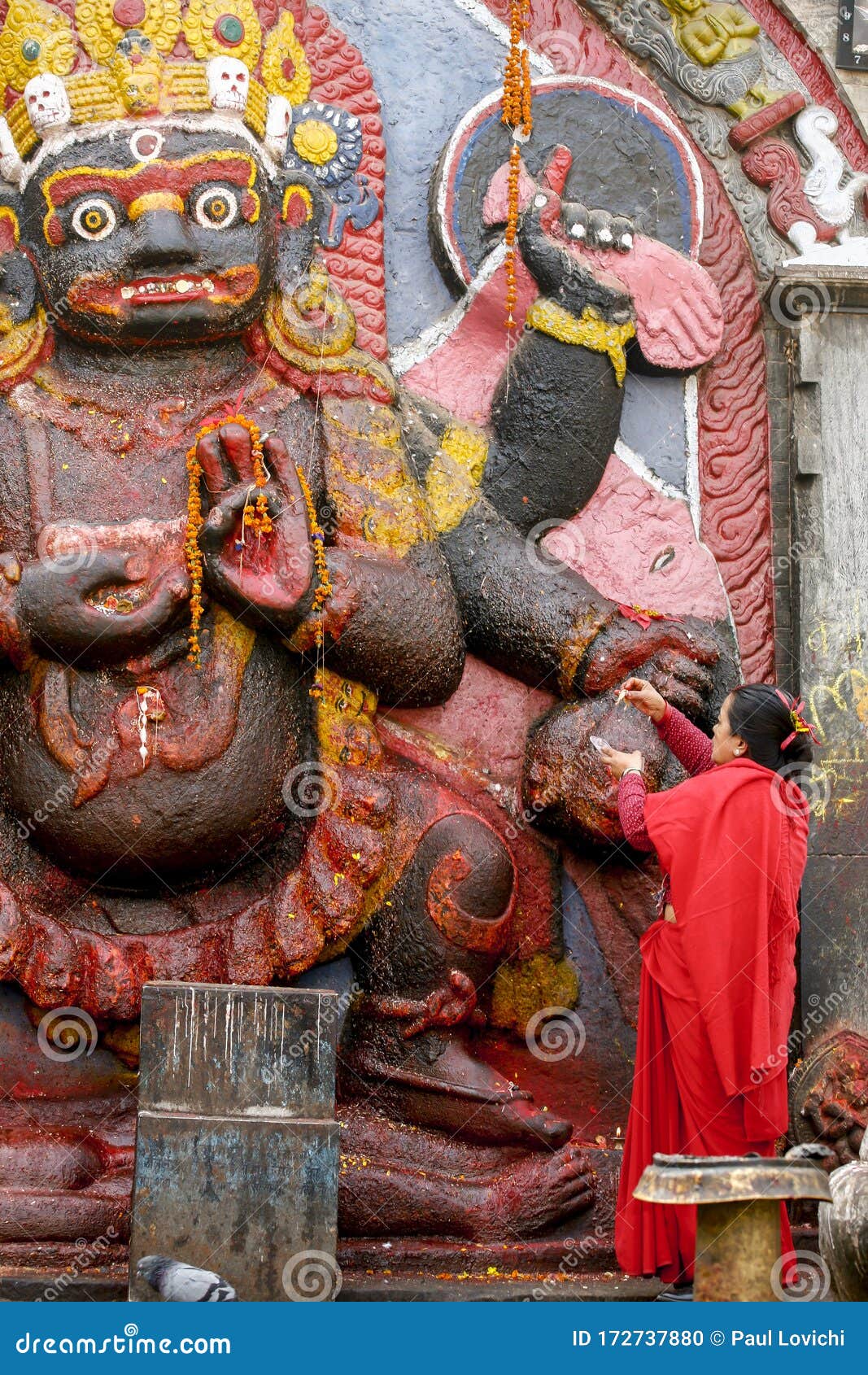Durga Statue in a Durbar Square in Kathmandu Editorial Image - Image of ...