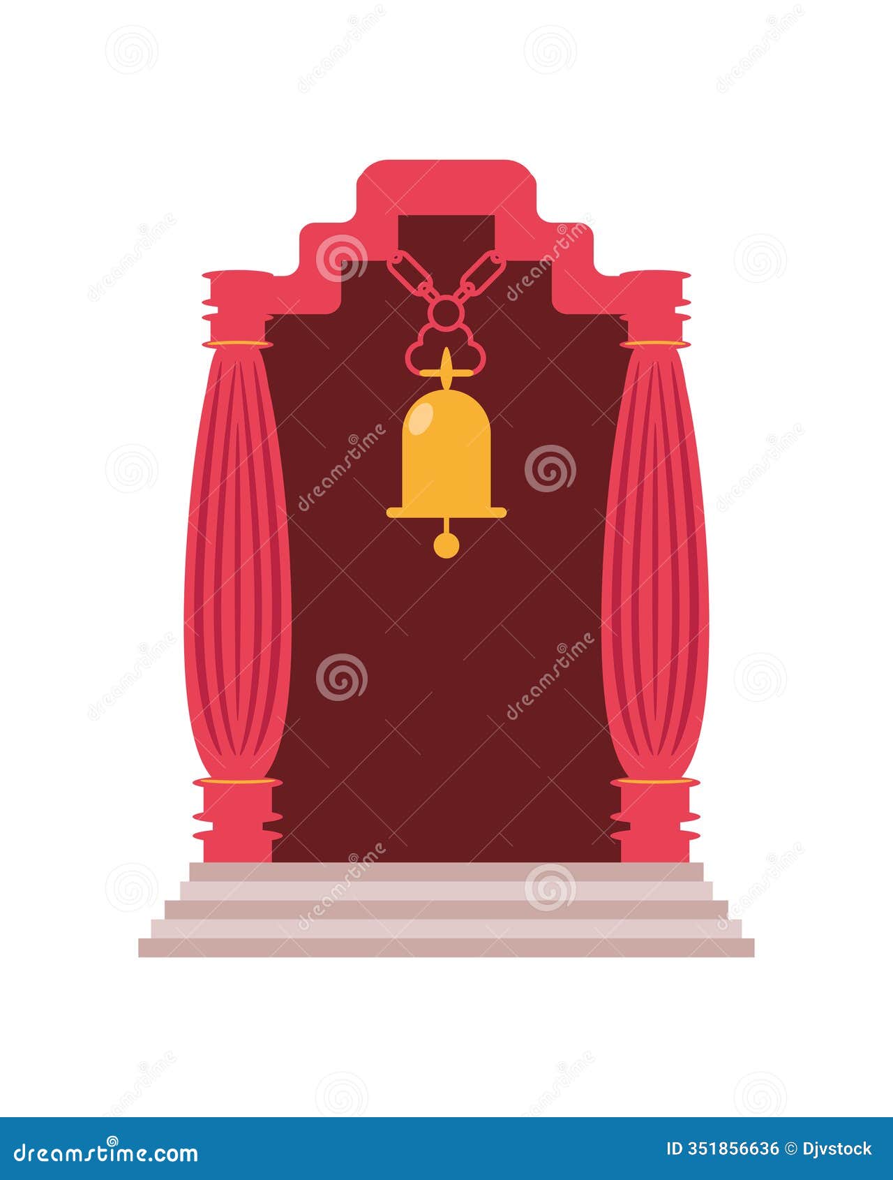 Durga temple bell stock illustration. Illustration of goddess - 351856636