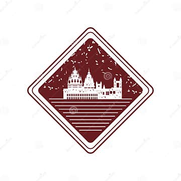 Durga temple label design stock illustration. Illustration of label ...