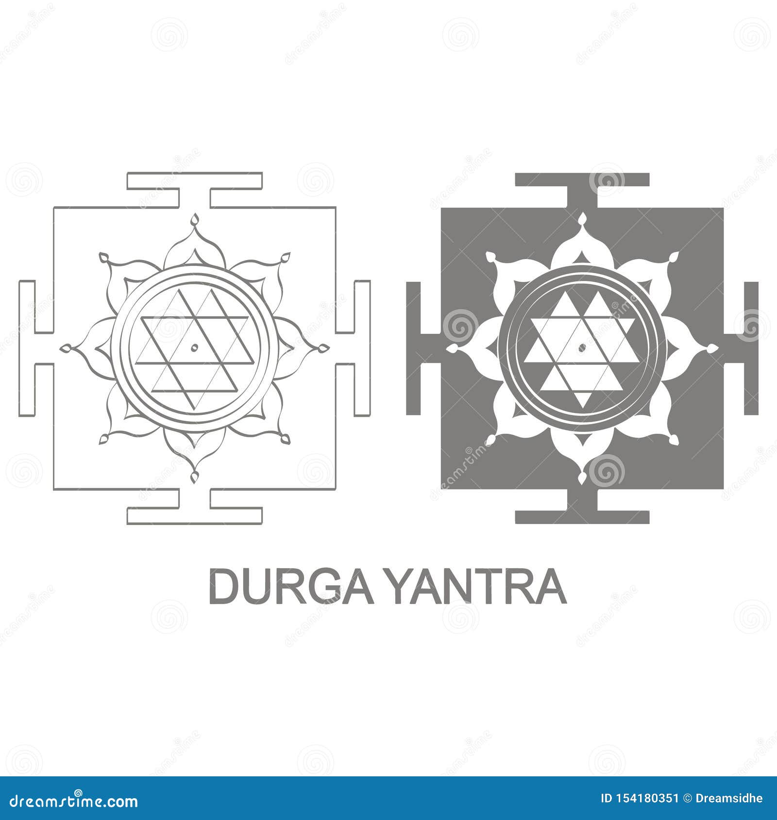 Durga Yantra Hinduism Symbol Stock Vector - Illustration of geometric ...