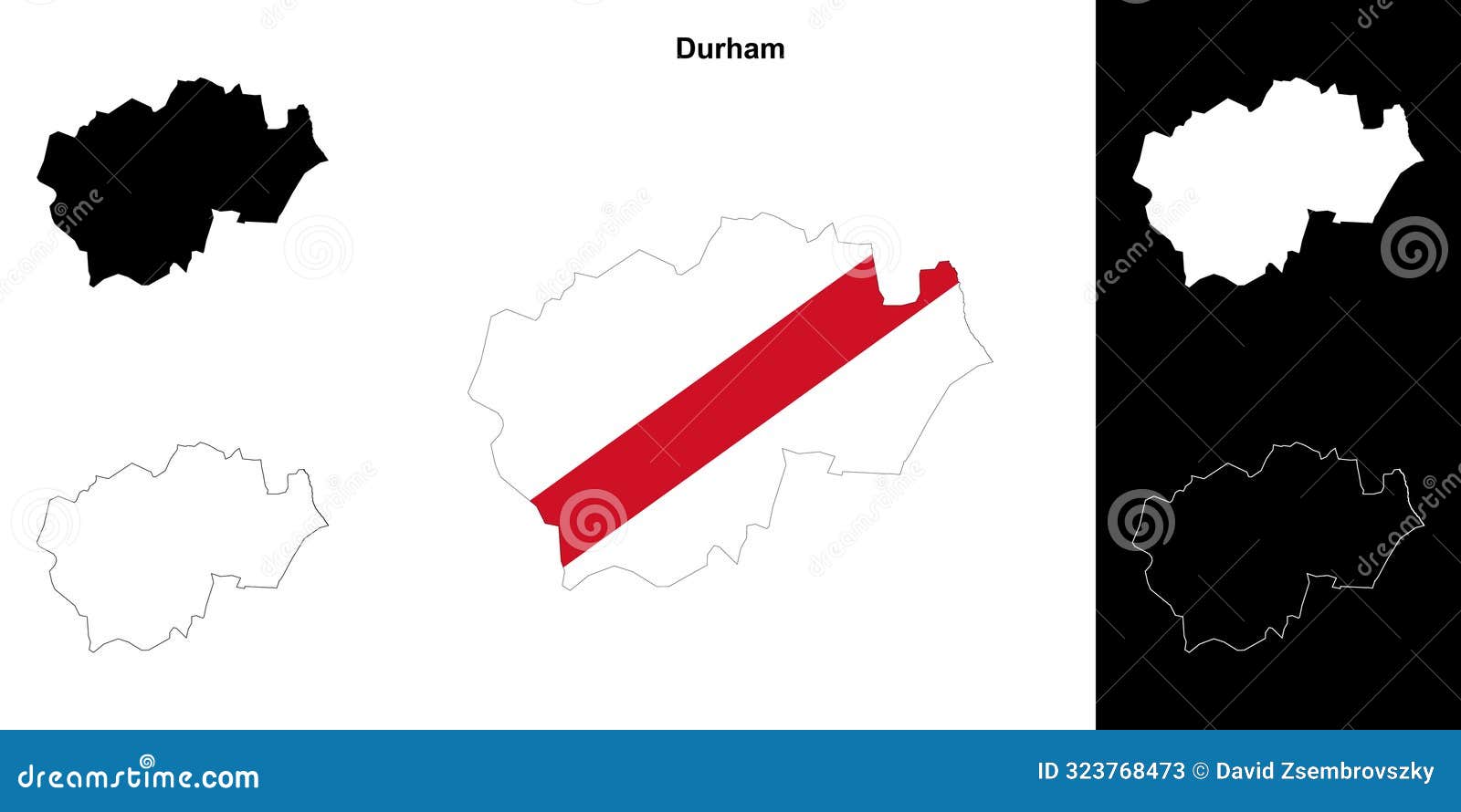 Durham Outline Map Cartoon Vector | CartoonDealer.com #360362001