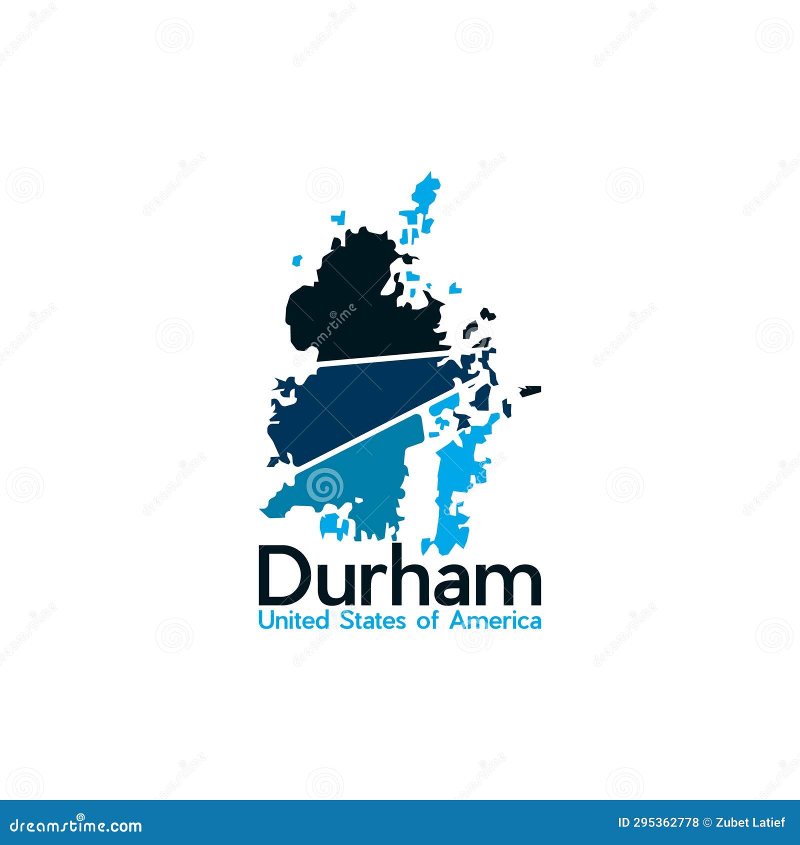 Durham City Map Illustration Geometric Creative Design Stock Vector ...