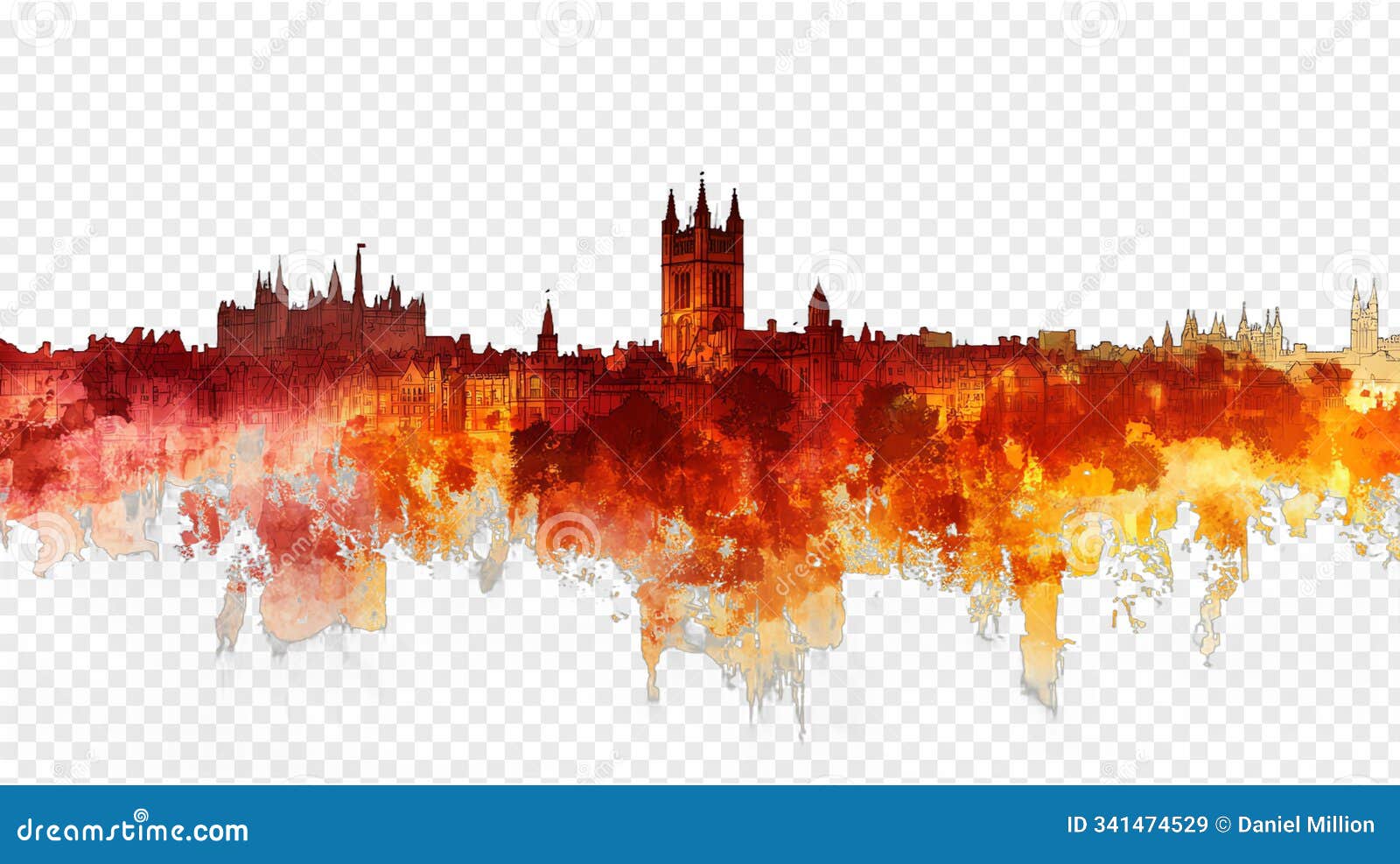 Durham city skyline stock illustration. Illustration of light - 341474529