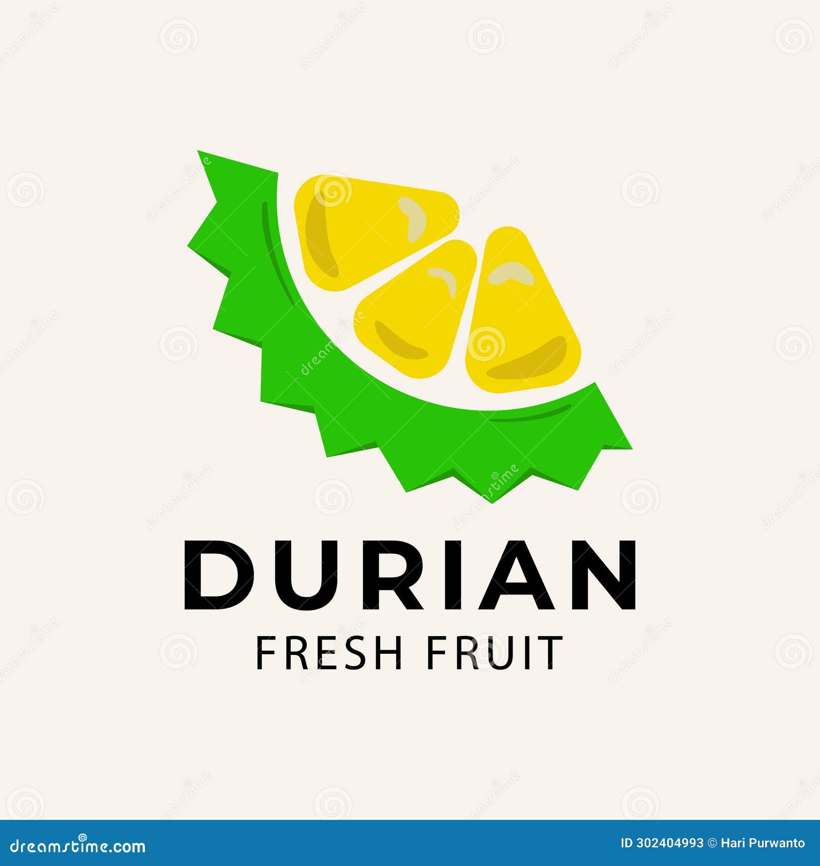 Durian Fruit Illustration Logo Design Vector Stock Illustration ...