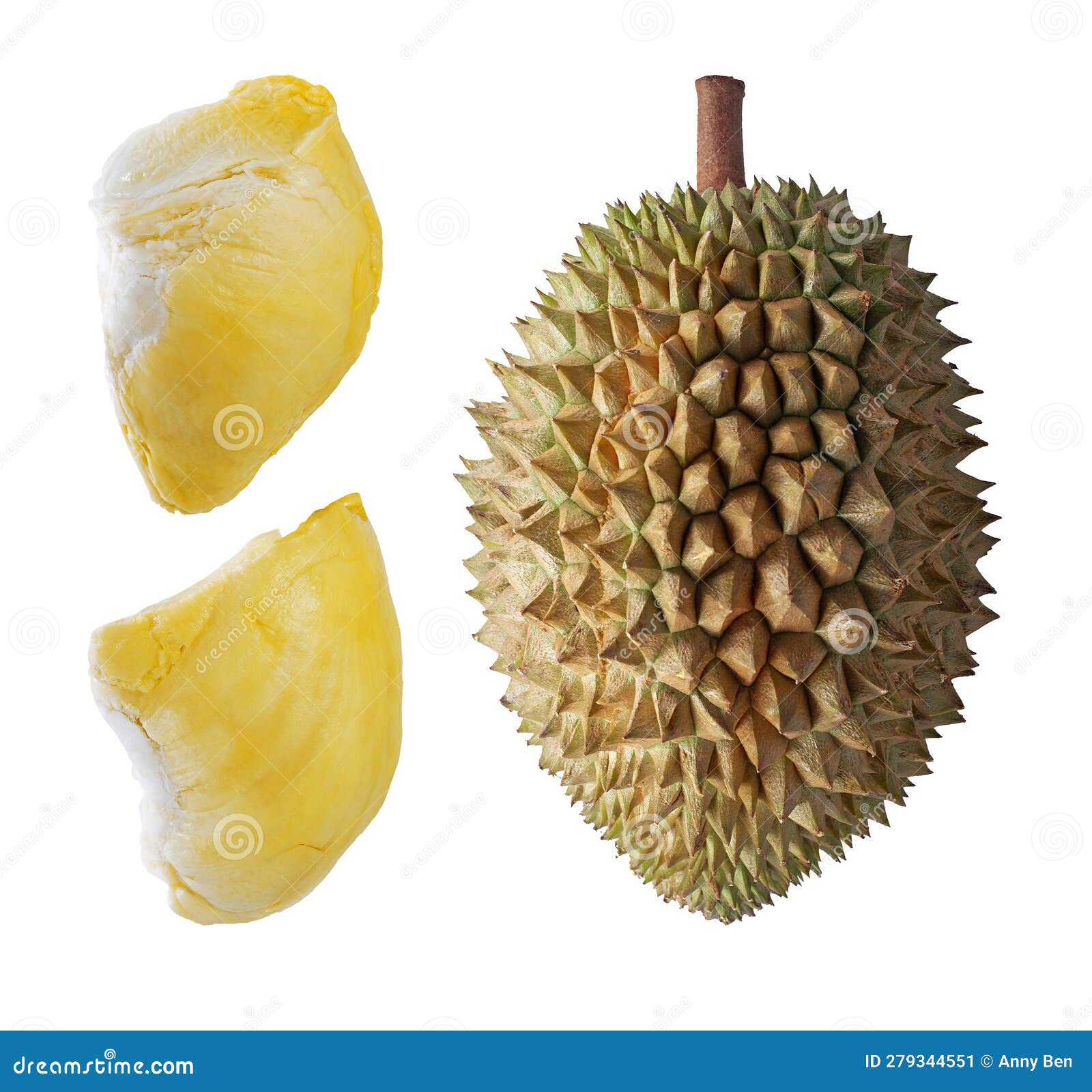 Durian Fruit Isolated on White Background Stock Image - Image of asia ...