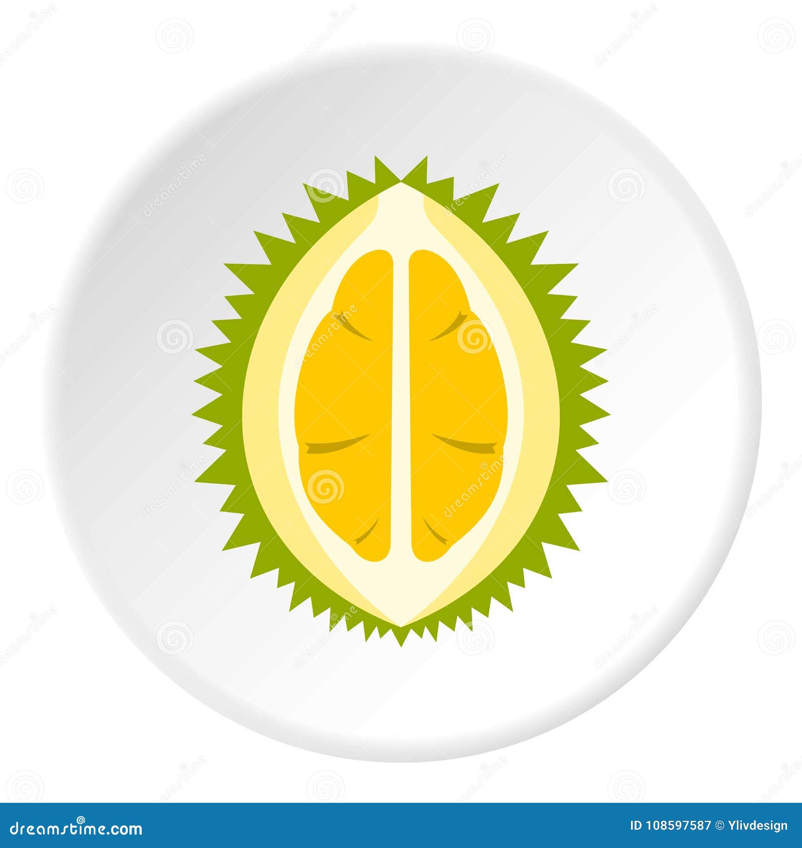 Durian icon circle stock vector. Illustration of durian - 108597587