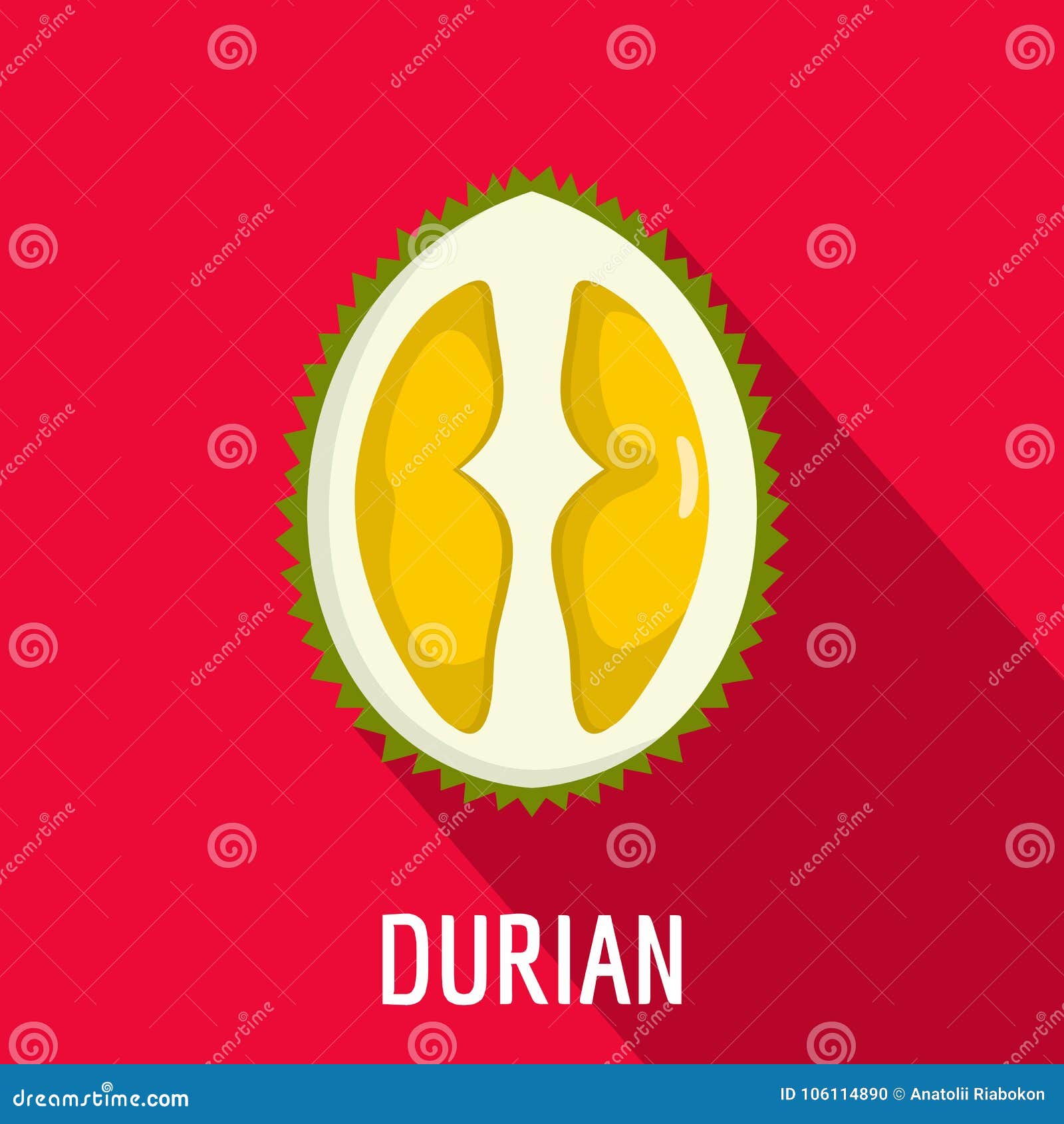 Long And Lin Durian Label Design Set Vector Illustration ...
