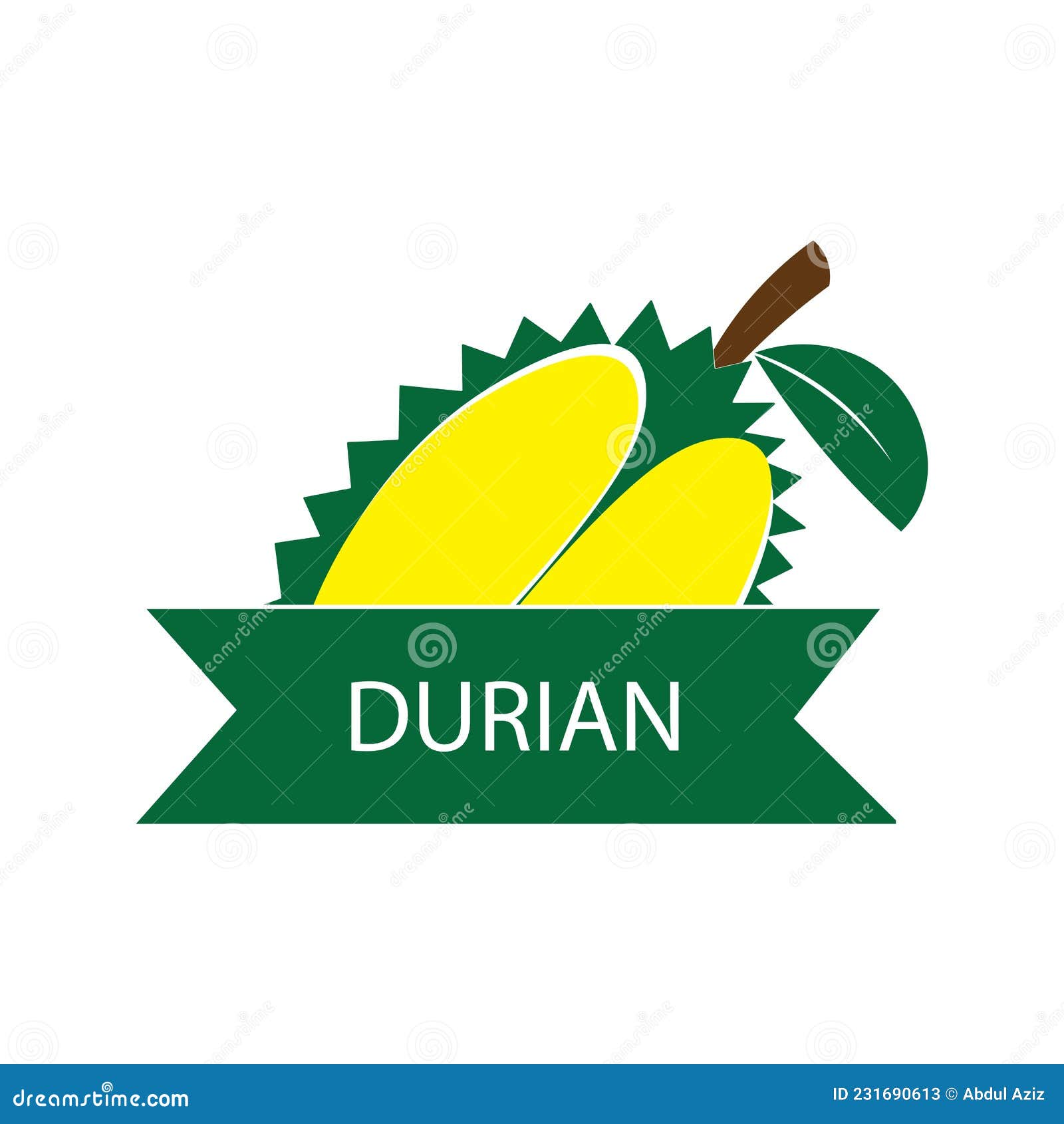 Durian Icon Logo Vector Design Stock Vector - Illustration of organic ...