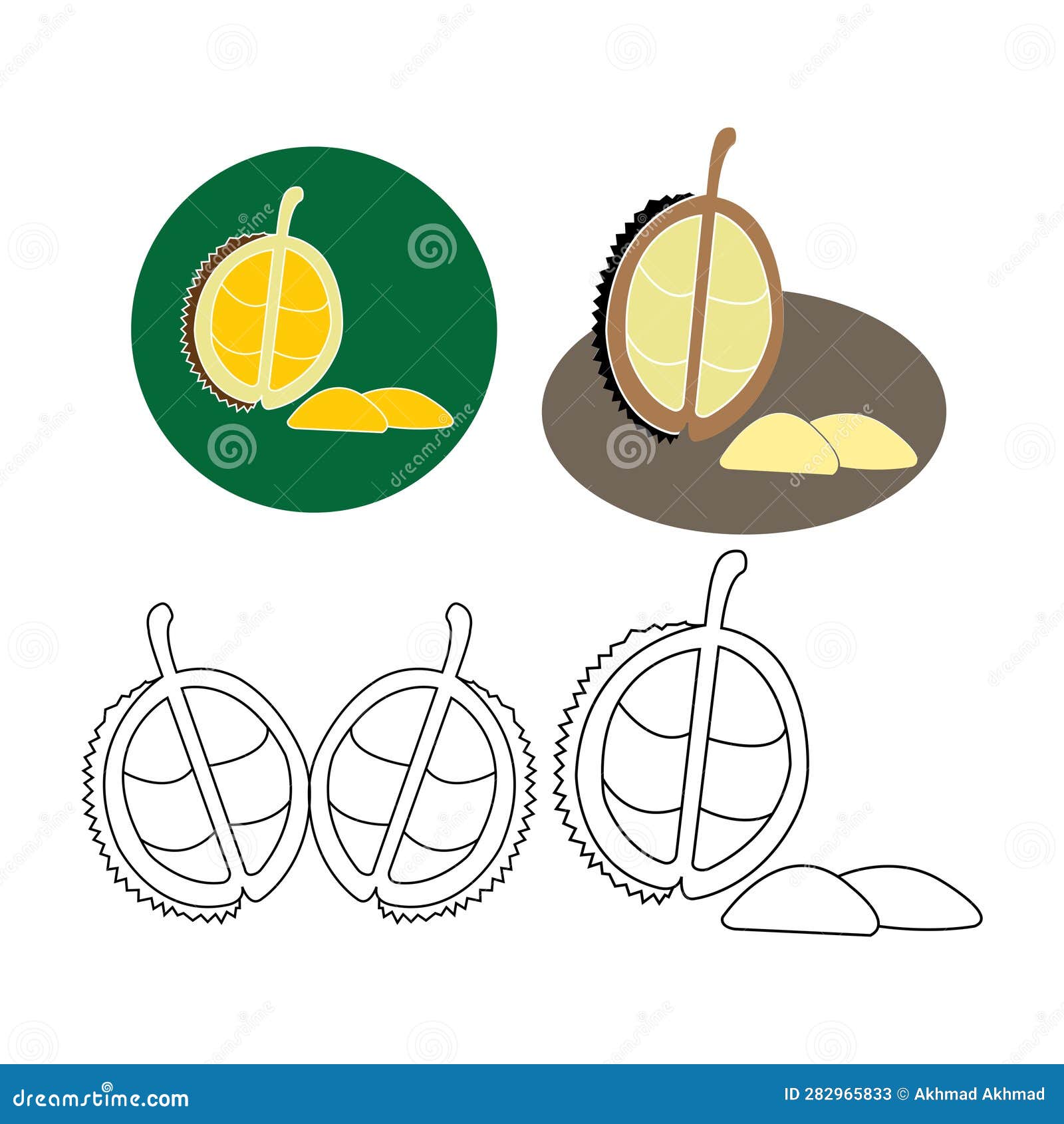 Durian icon stock vector. Illustration of durian, peeled - 282965833