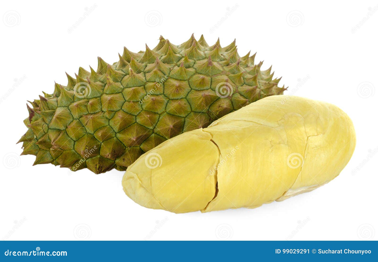 Durian Isolated on White Background Stock Image - Image of peeled ...